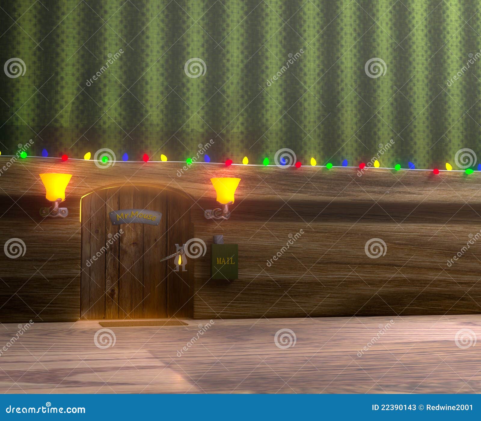 Mouse Home Inside Walls Vector Illustration | CartoonDealer.com #28892634