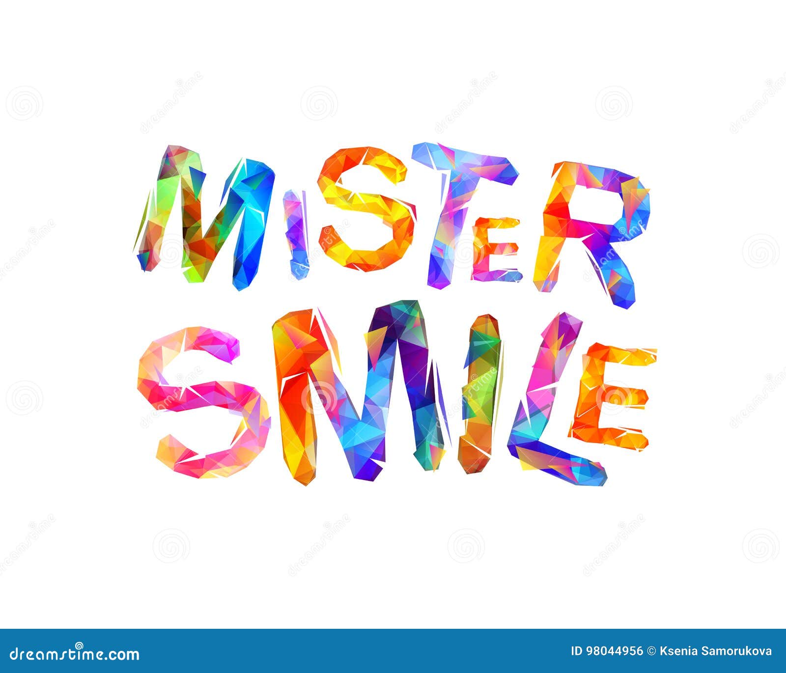 Mister Smile. Vector Triangular Letters Stock Vector - Illustration of ...