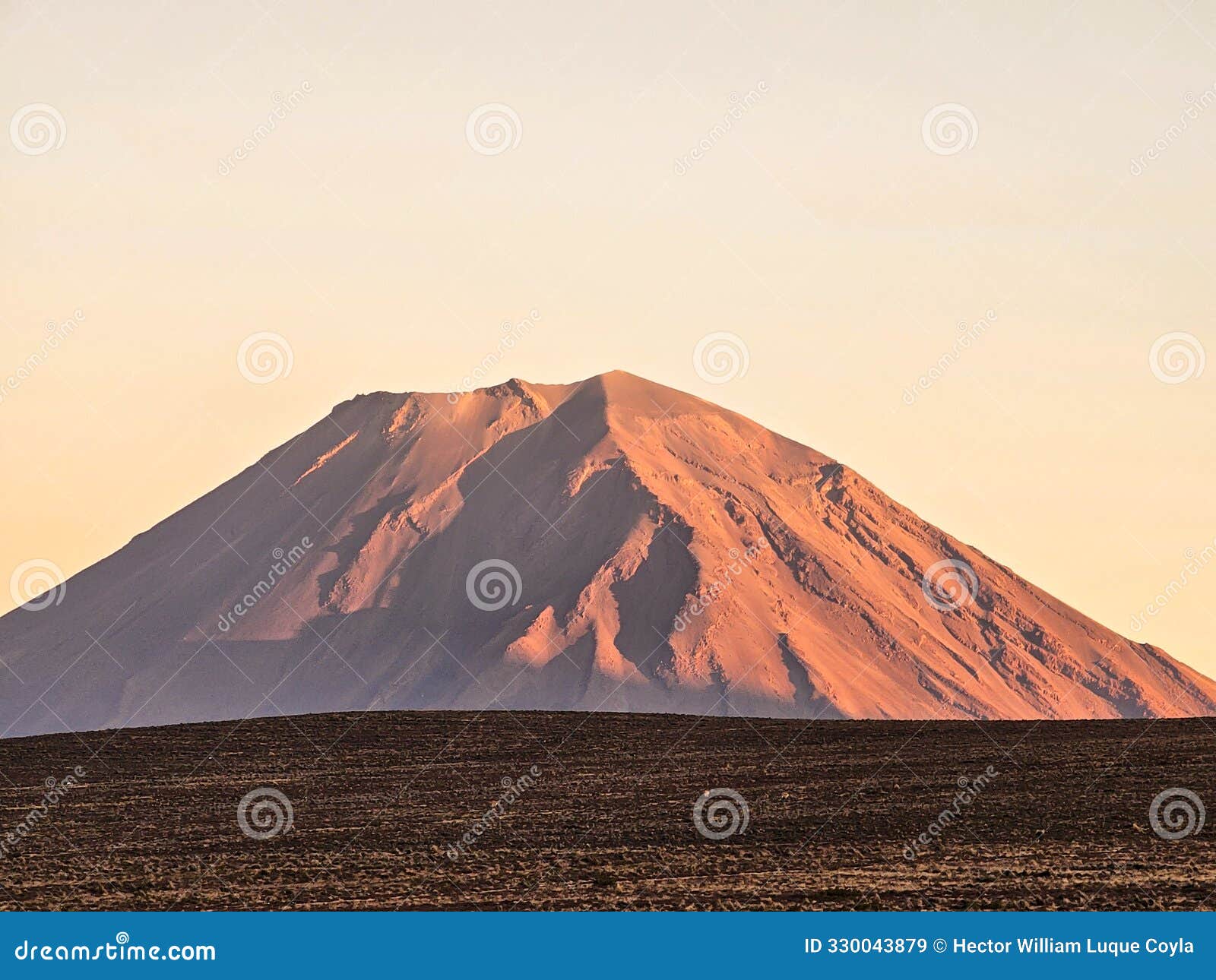 Misti Volcano at Sunset with Clear Sky Stock Image - Image of outdoor ...