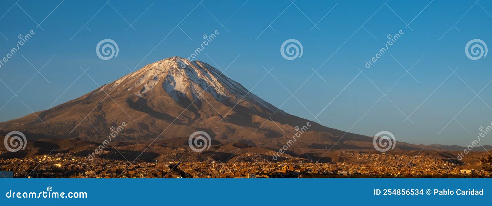 Misti Volcano And Arches Royalty-Free Stock Photography | CartoonDealer ...