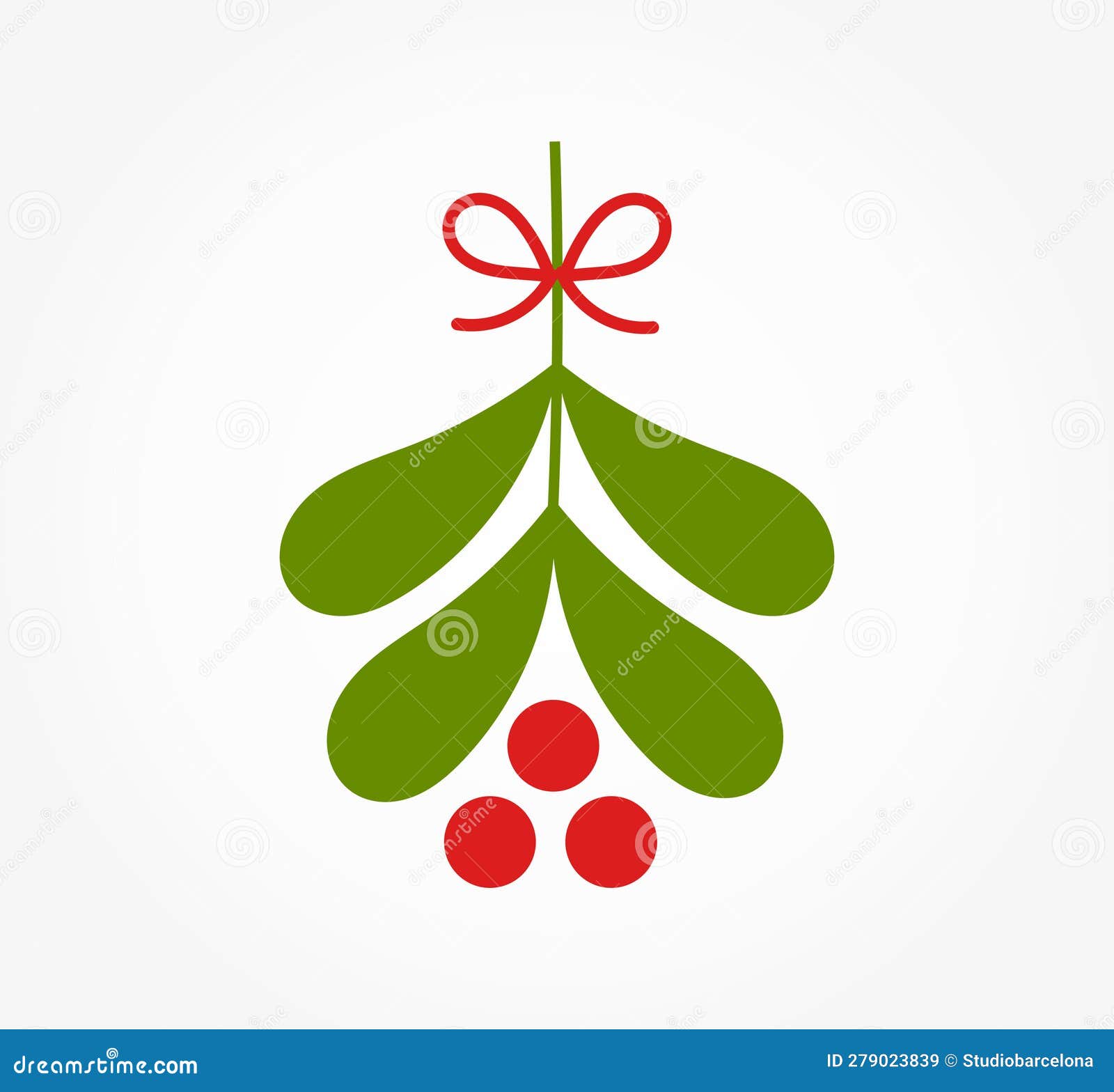 Mistletoe Branch Christmas Hanging Ornament Stock Vector - Illustration ...