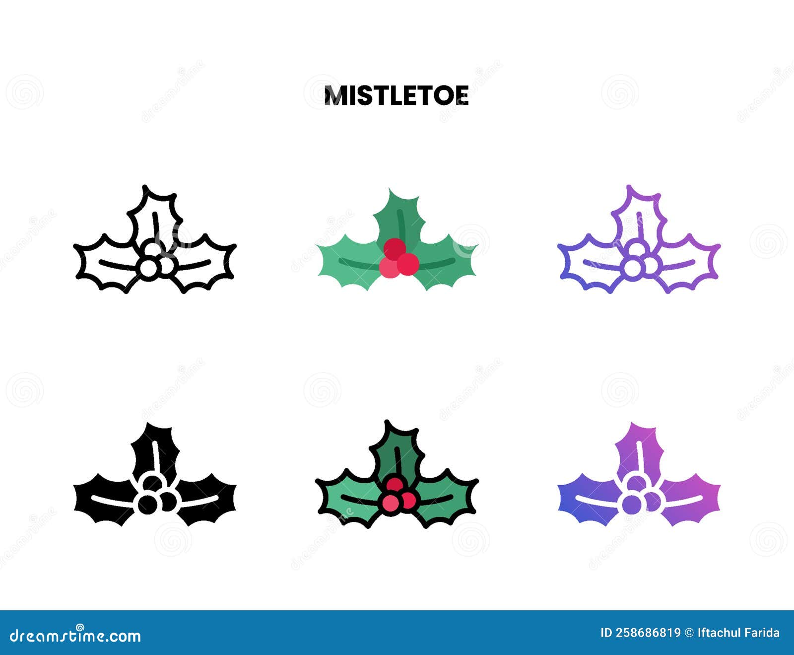 Mistletoe Icon with Different Style. Stock Vector - Illustration of ...