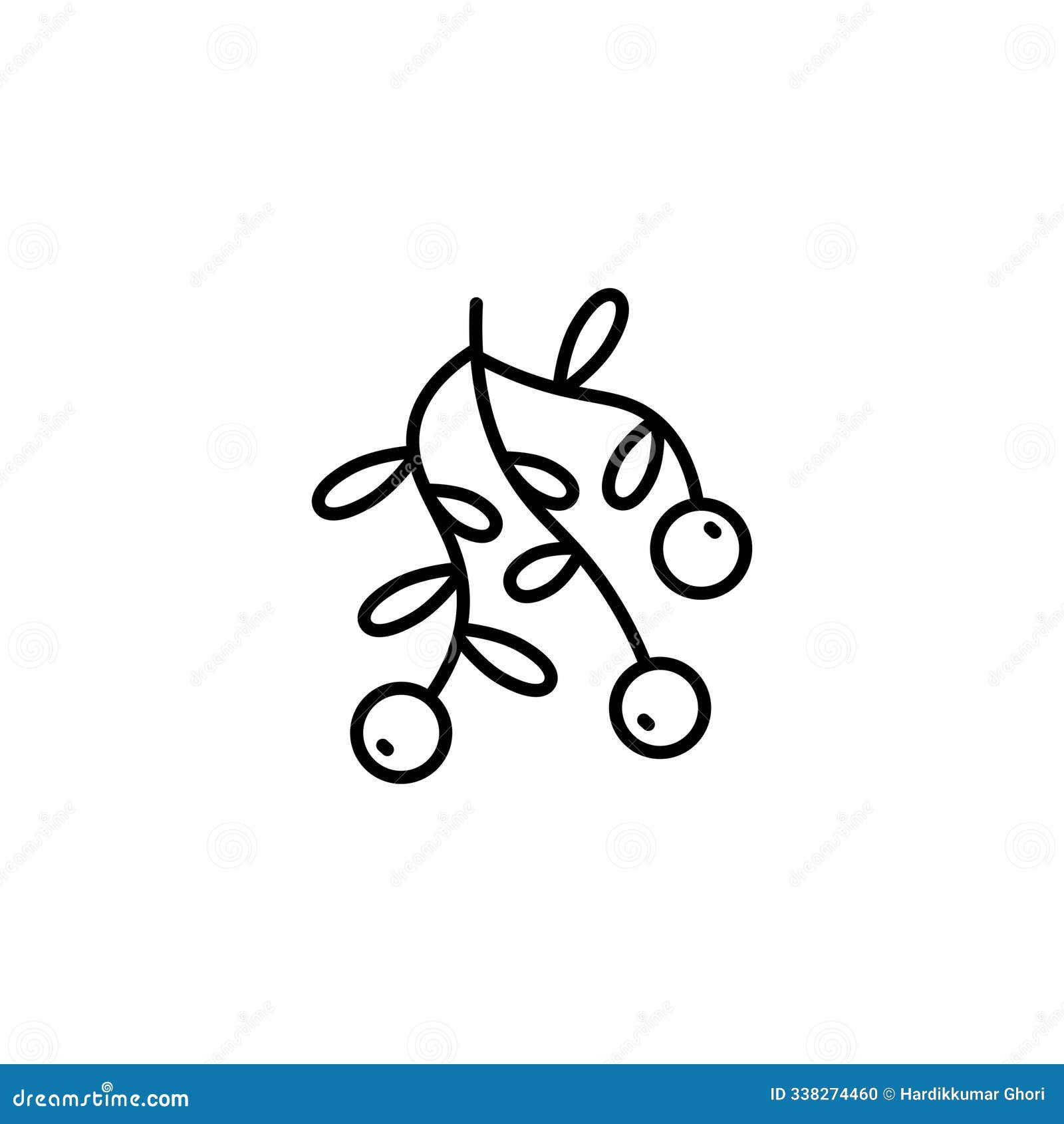 Mistletoe Icon Set. Holly Berry Vector Symbol Stock Vector ...