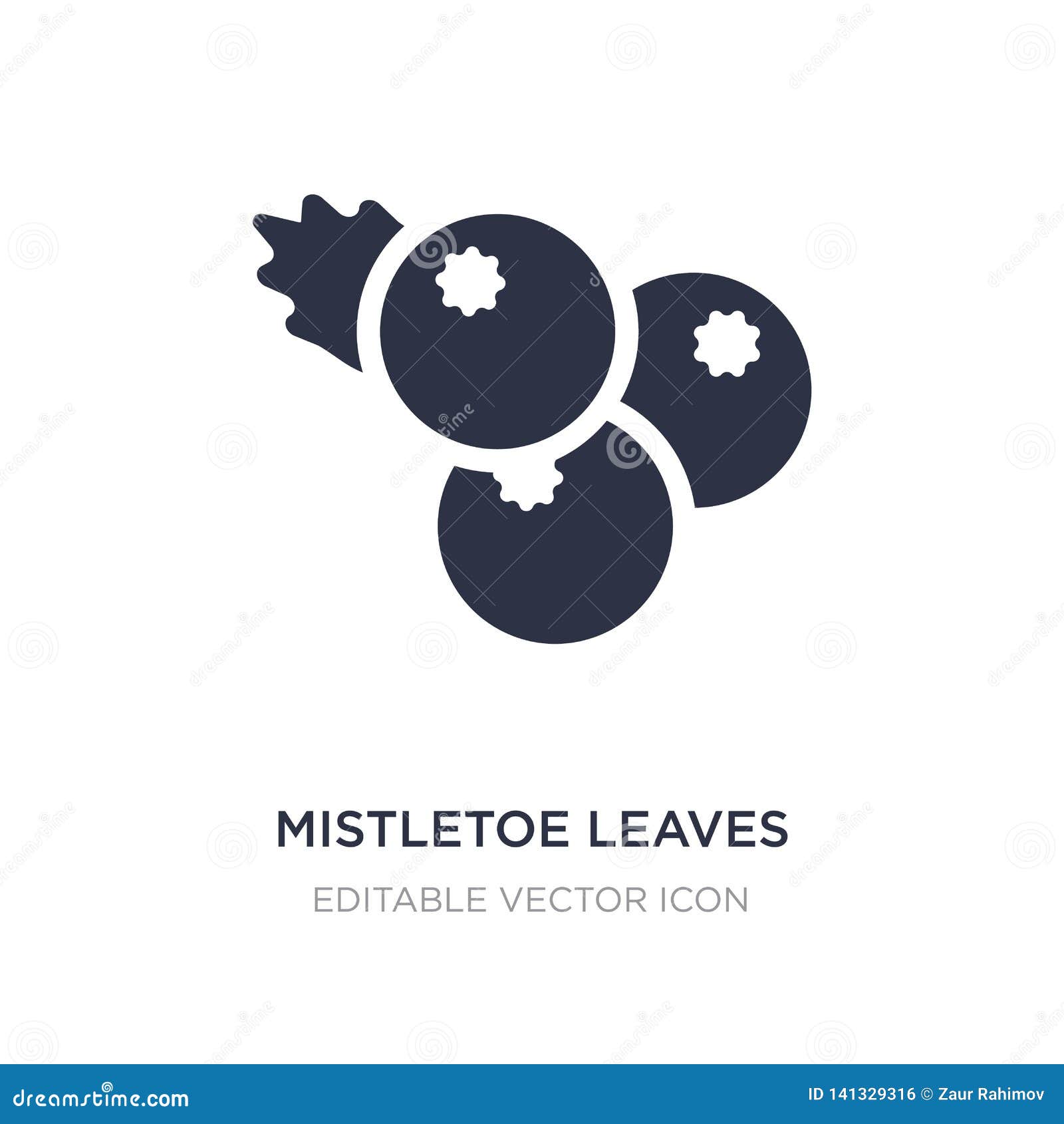 Mistletoe Leaves Icon on White Background. Simple Element Illustration ...