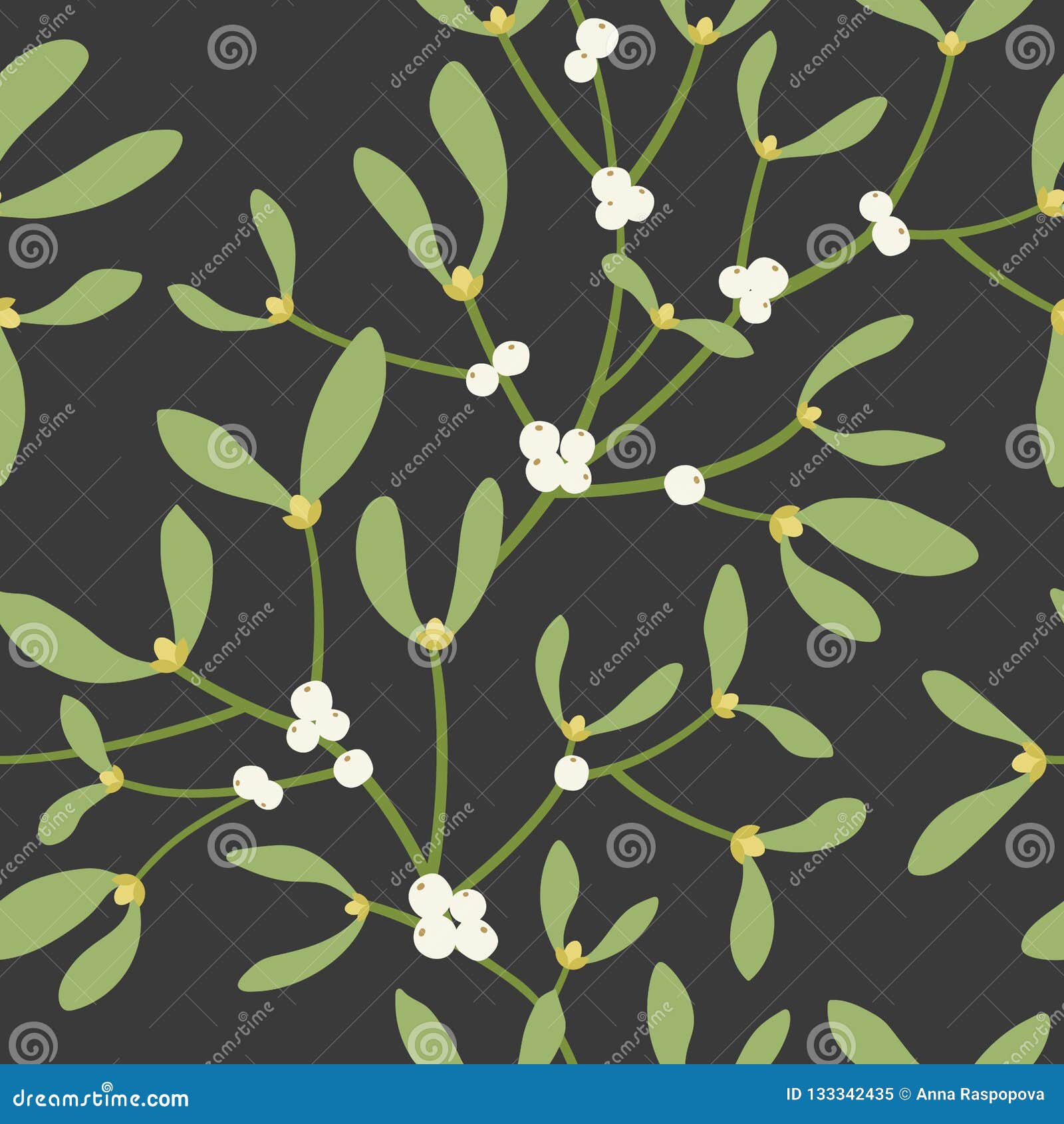 Mistletoe seamless pattern stock vector. Illustration of beautiful ...