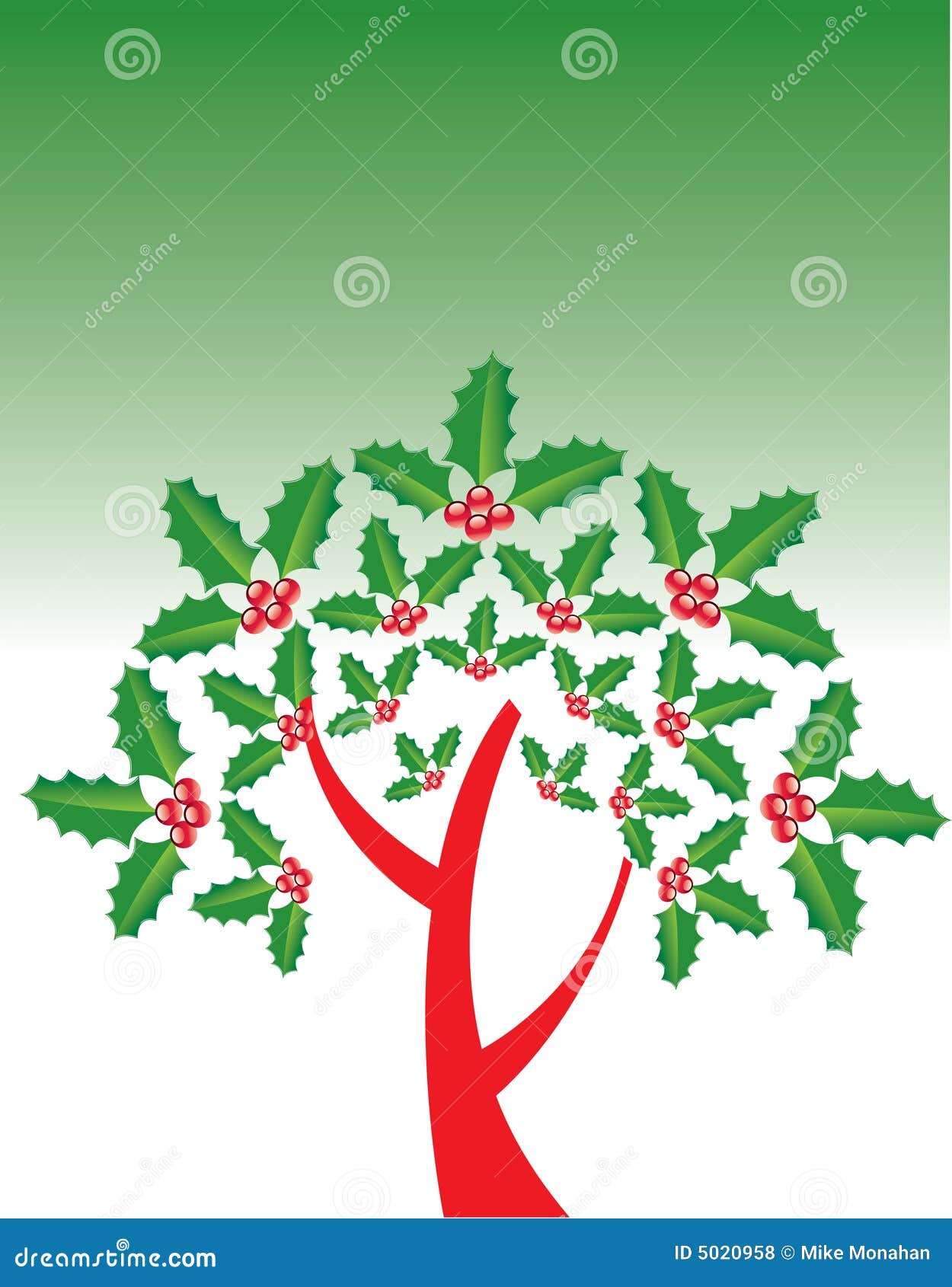 Mistletoe tree stock vector. Illustration of abstract - 5020958