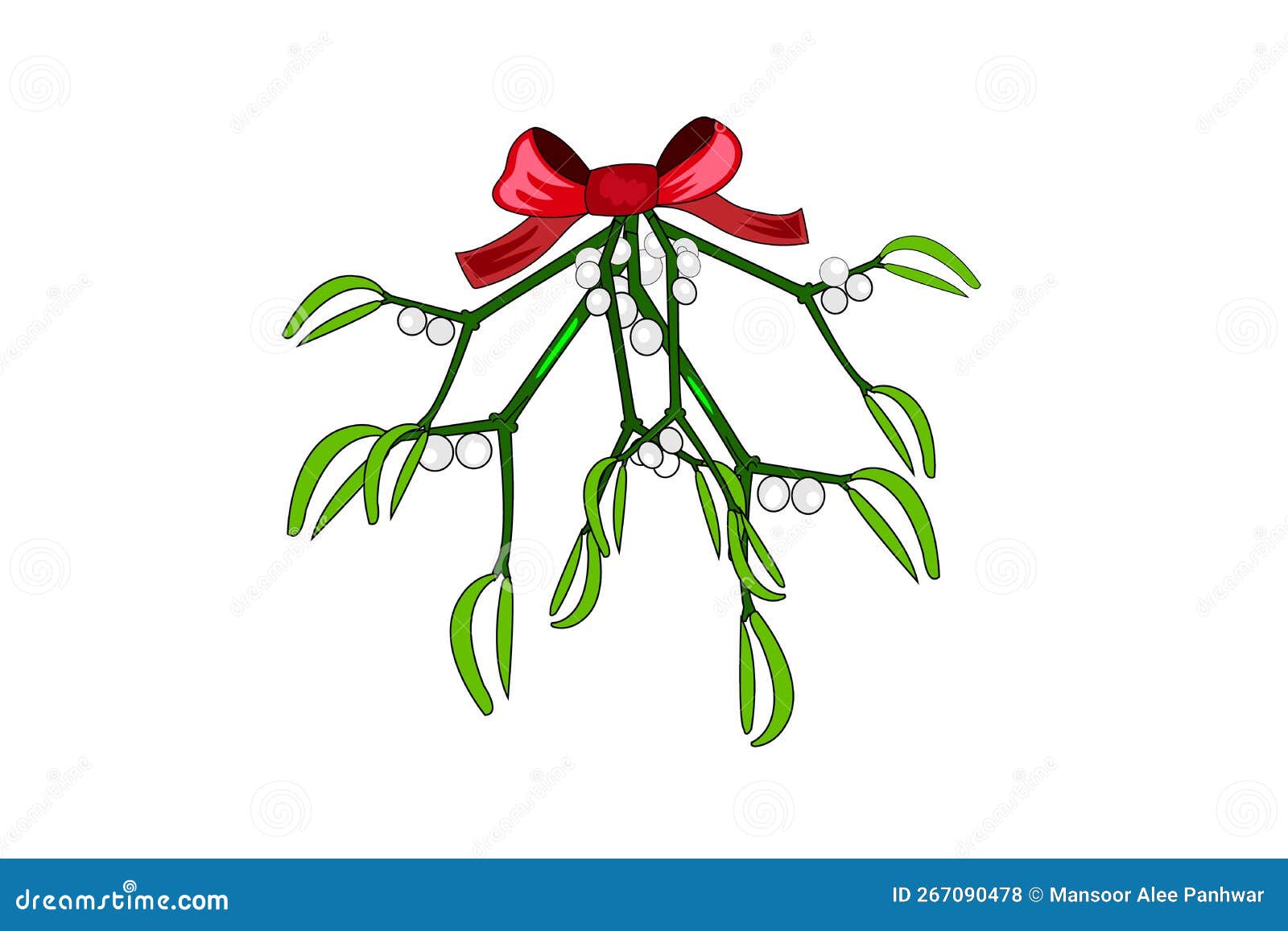 Mistletoe Vector Illustration Stock Vector - Illustration of greeting ...