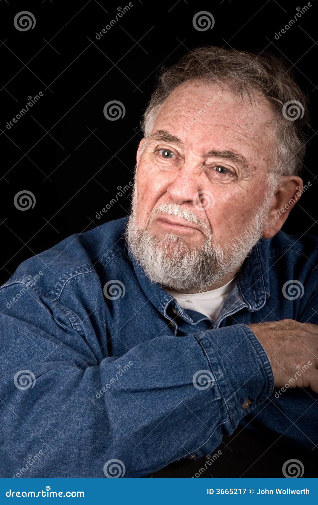 Mistrusting Old Man Portrait Stock Image - Image of american ...