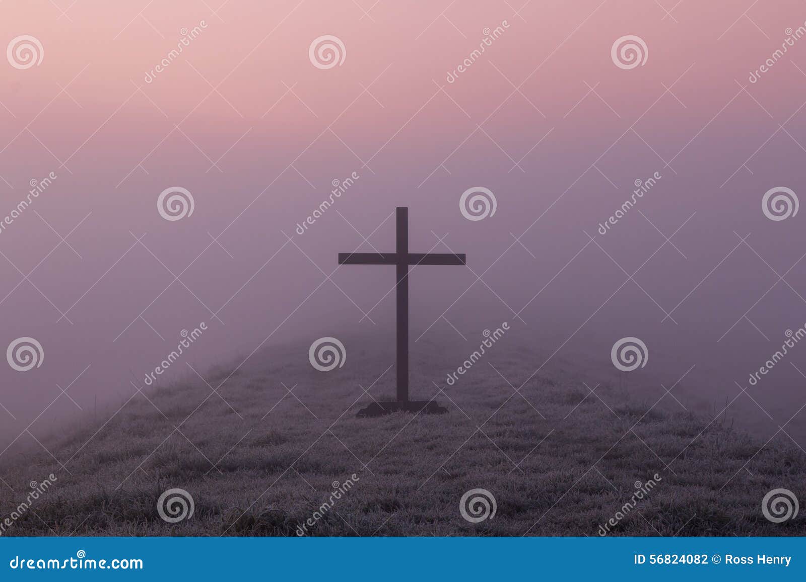 Misty Black Cross stock photo. Image of cross, dawn, faith - 56824082