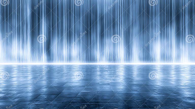 Misty Blue Abstract Background with Glowing Lines. Stock Photo - Image ...