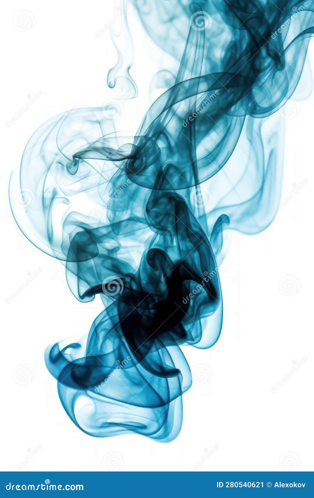 Misty Blue Smoke on Transparent White Background for Creative Design ...