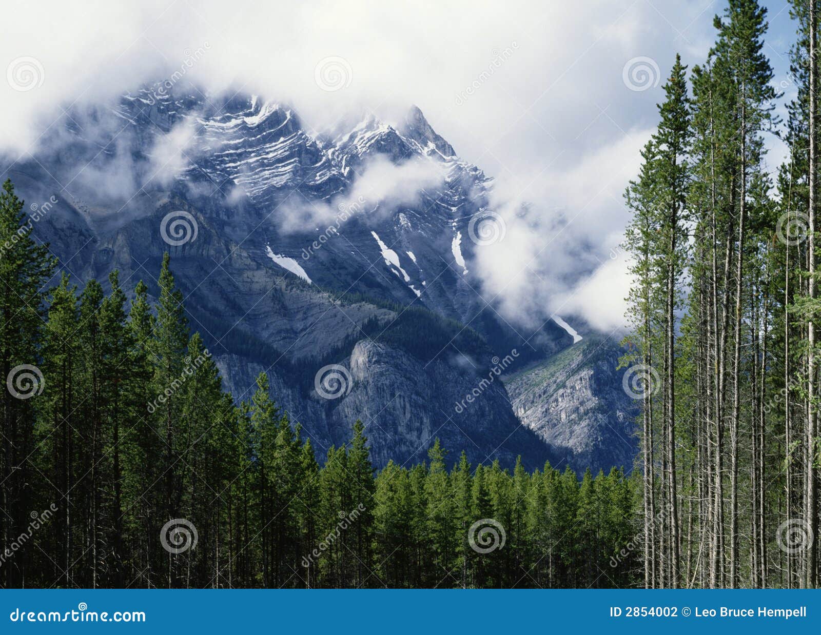 Misty Cascade Mountain Scene Banff Alberta Canada Stock Photo - Image ...