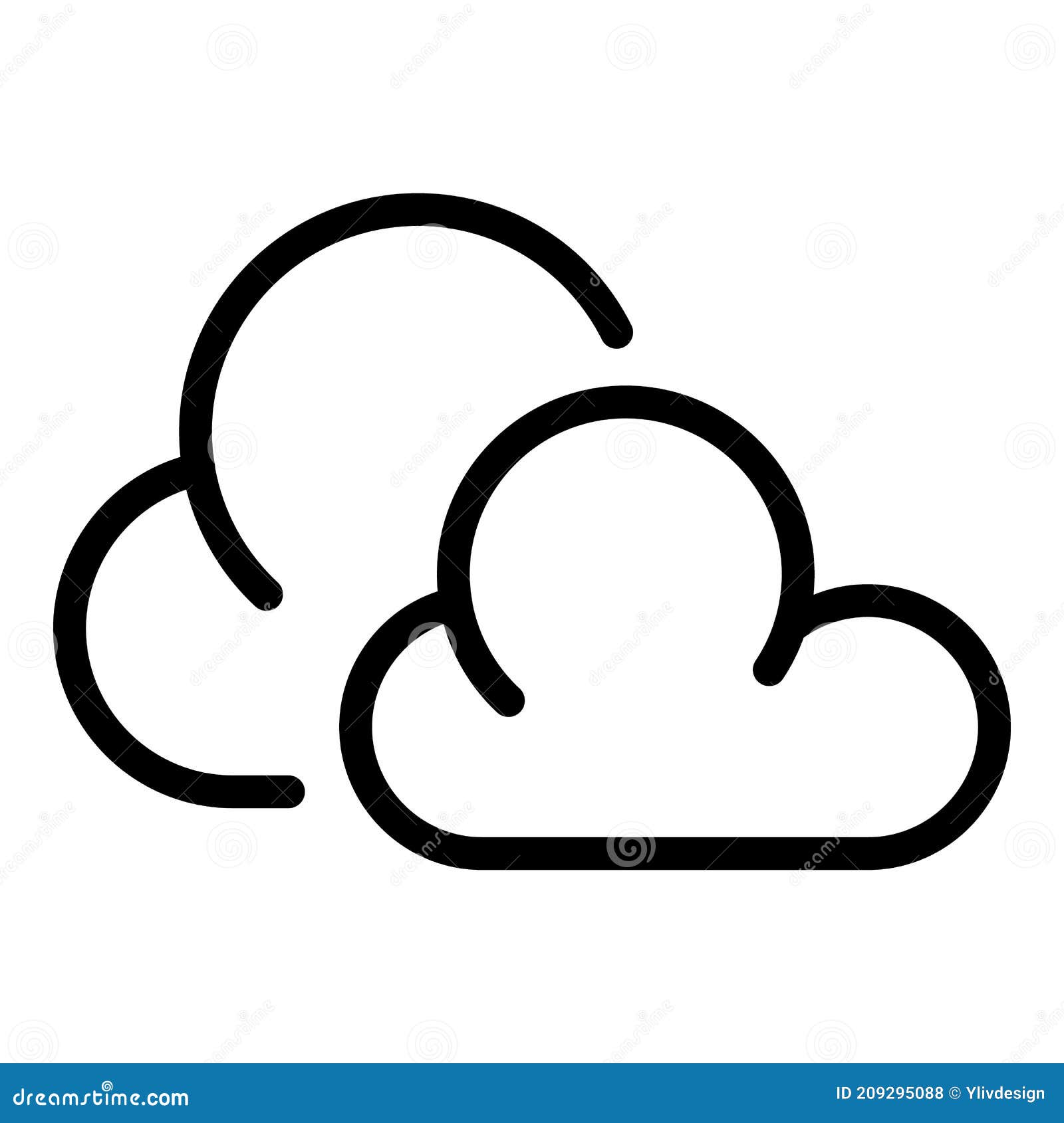 Misty Cloud Icon, Outline Style Stock Vector - Illustration of vector ...