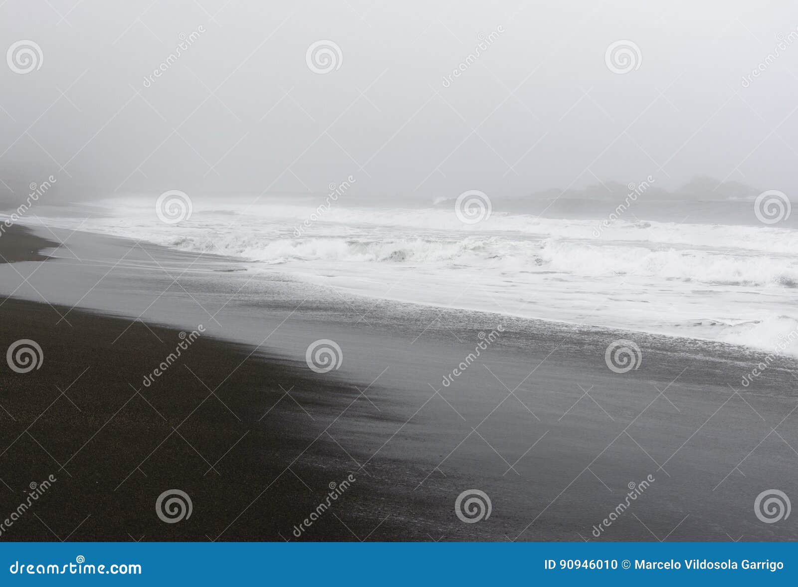 Misty day at the beach stock photo. Image of mist, calm - 90946010