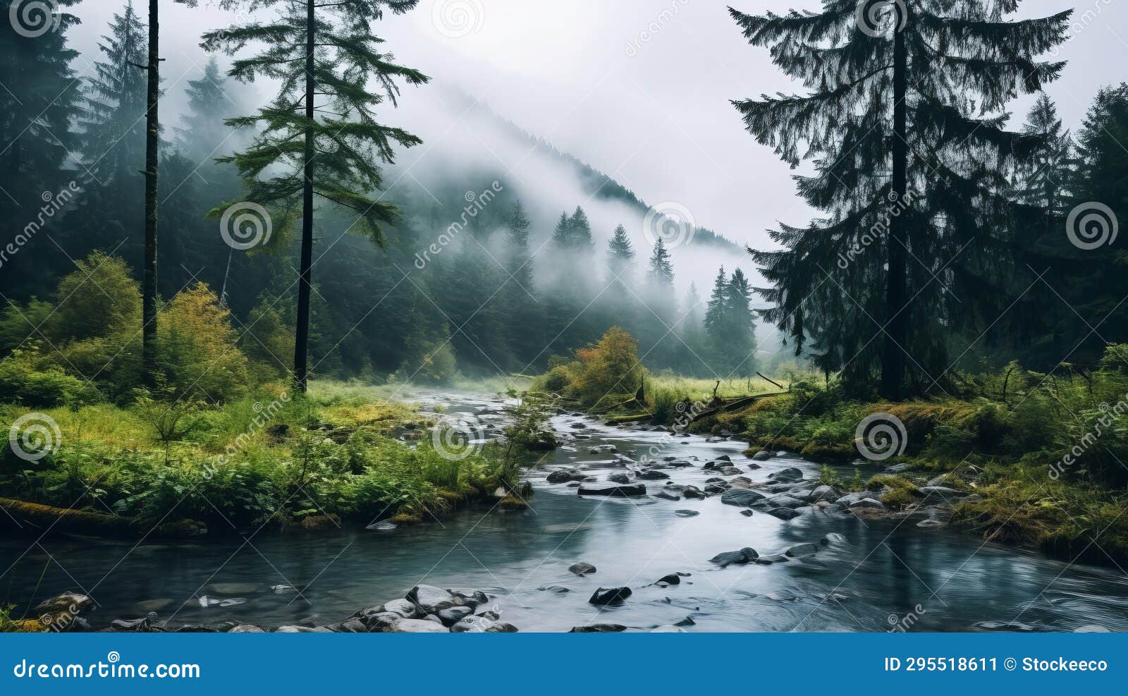 Misty Forest River: a Captivating Outdoor Photo with Narrative-driven ...