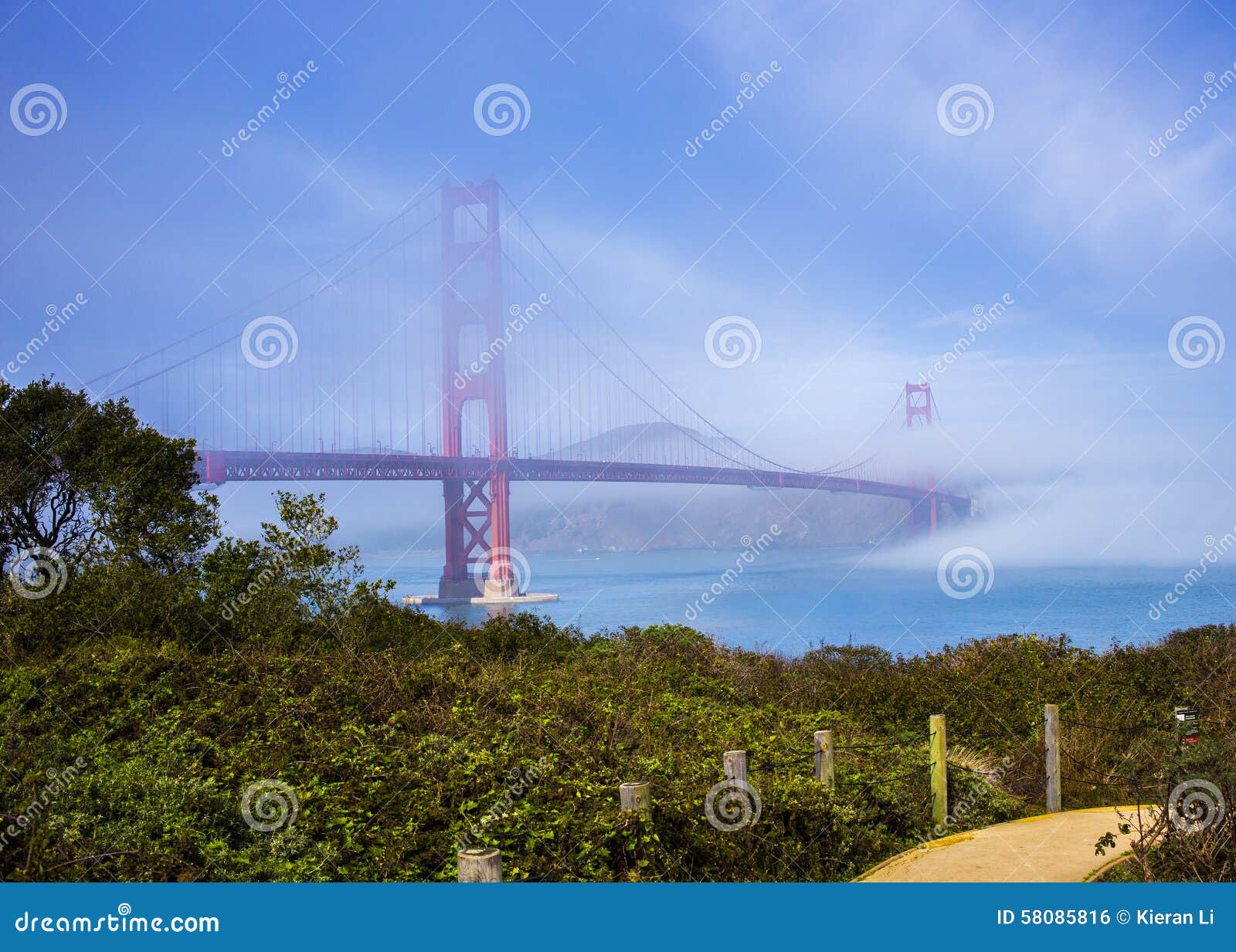 Misty Golden Gate Bridge, San Francisco Stock Photo - Image of gate ...