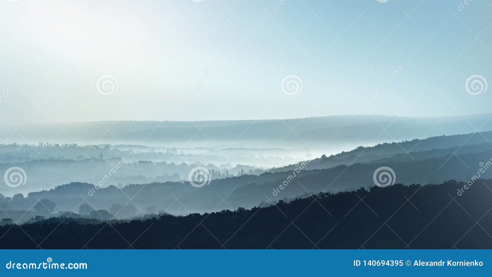 Misty blue horizons stock image. Image of horizons, blue - 140694395