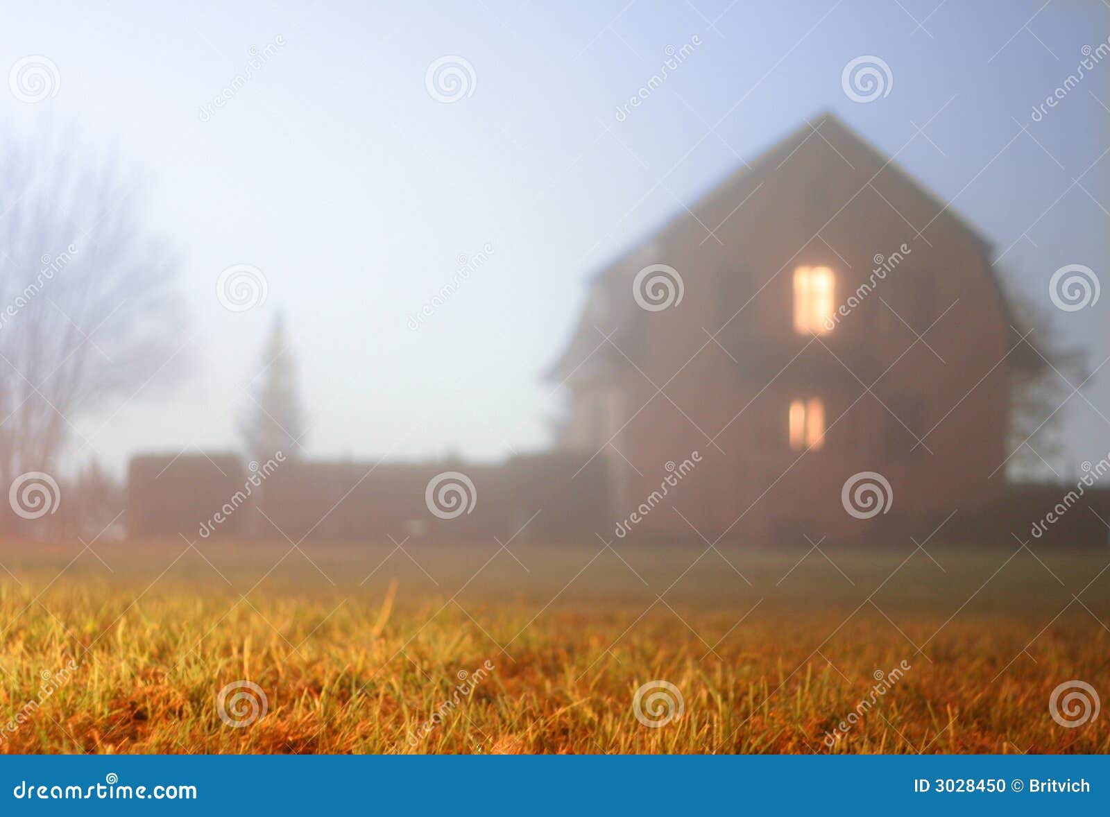 Misty House Silhouette stock photo. Image of historic - 3028450