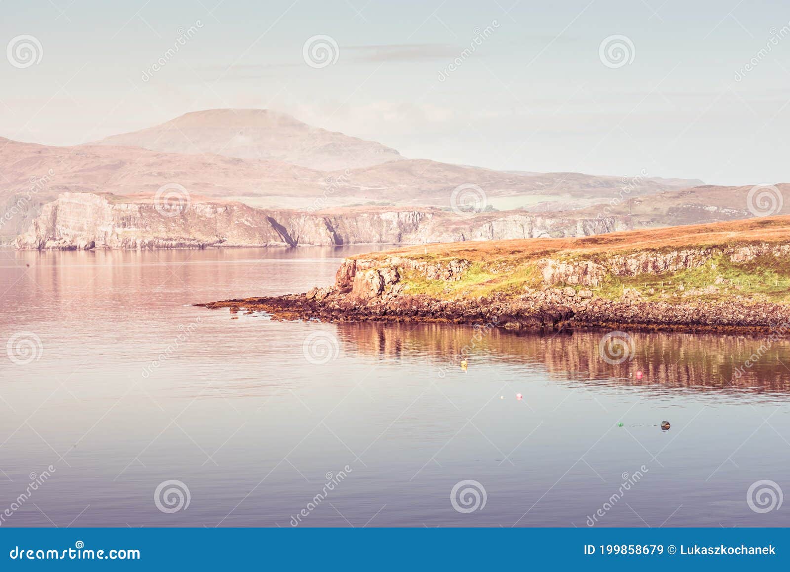 Misty Island - Isle of Skye Covered in Morning Mist Stock Image - Image ...