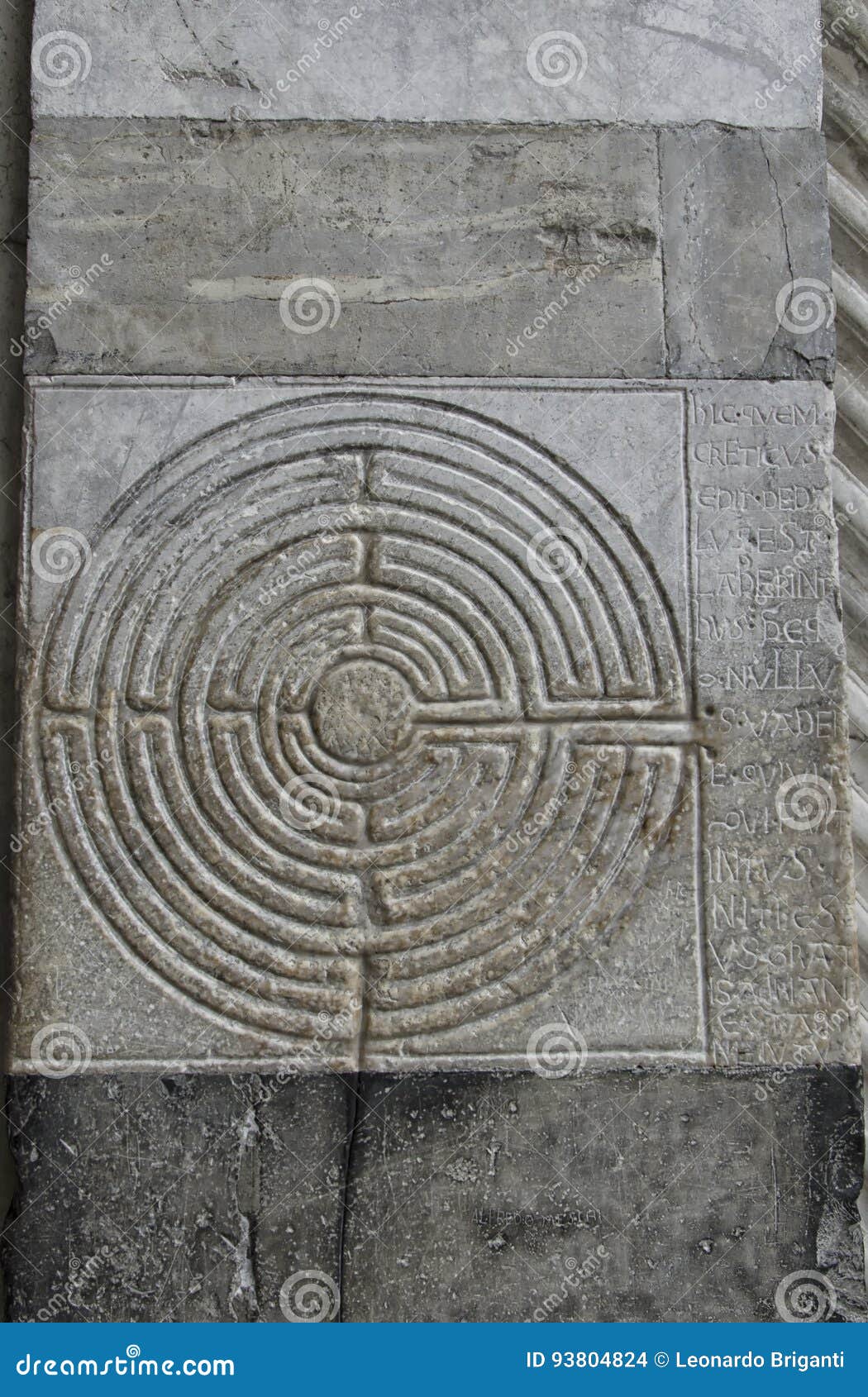 Misty Labyrinth Engraved on Marble Stock Photo - Image of church ...