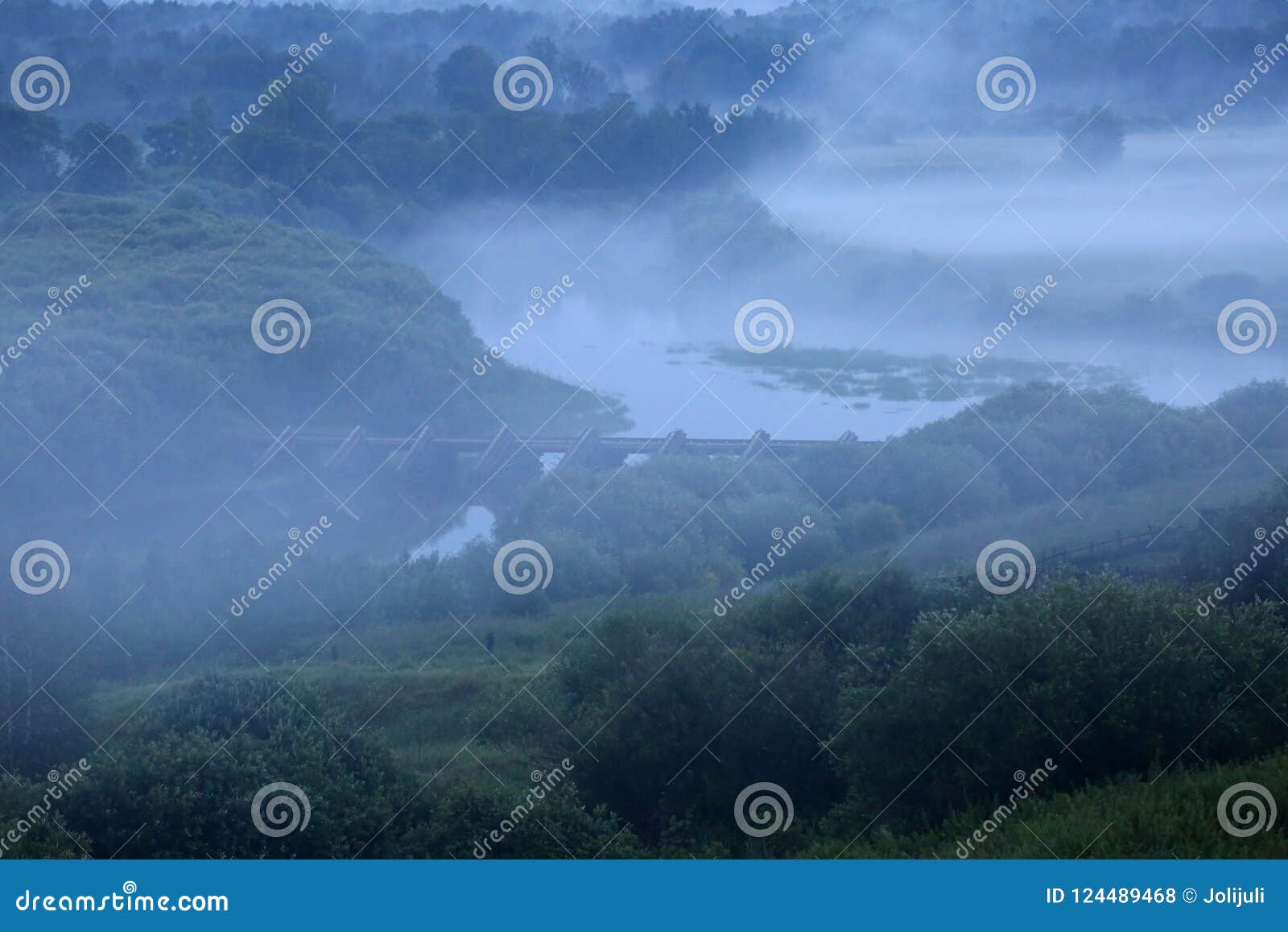 Mist after the rain stock photo. Image of river, misty - 124489468