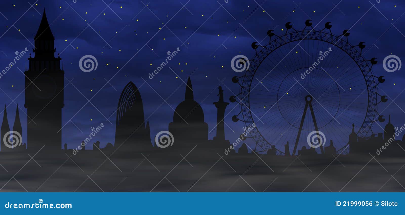 Misty London - Sombre Atmosphere Stock Illustration - Illustration of ...