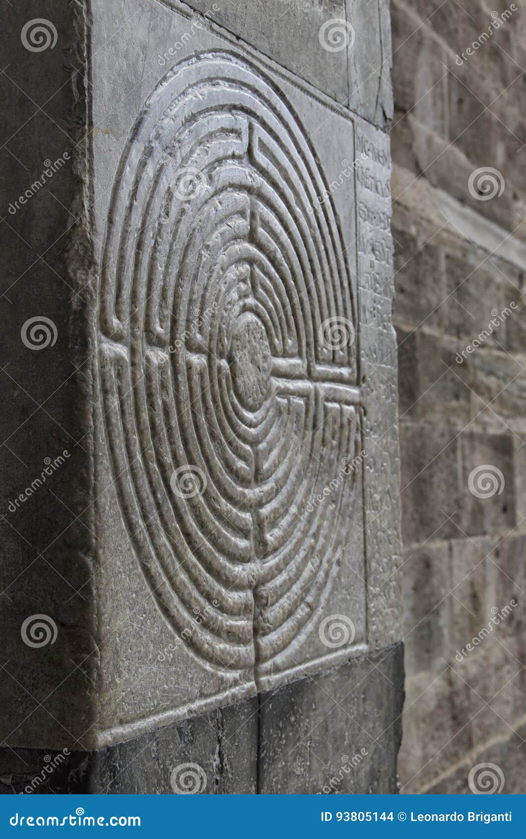 Misty Maze Engraved on Marble Stock Photo - Image of secret, italy ...