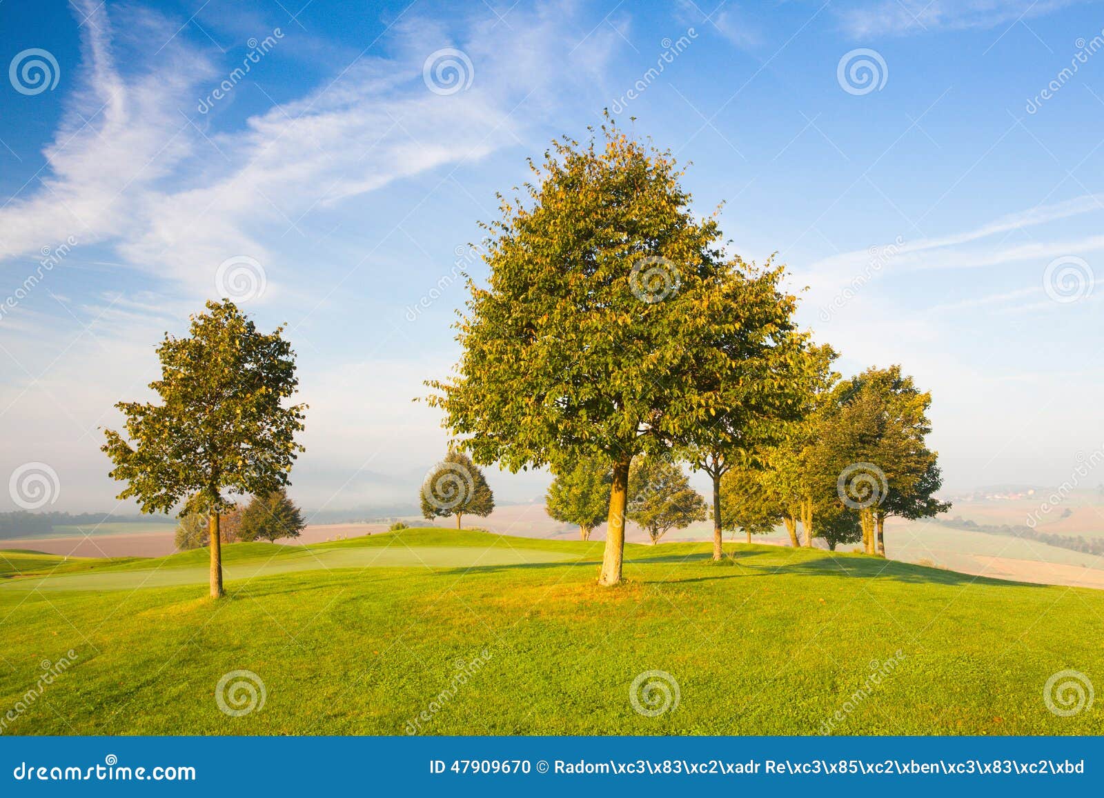 Misty Morning on a Golf Course Stock Photo - Image of landscapes, hobby ...