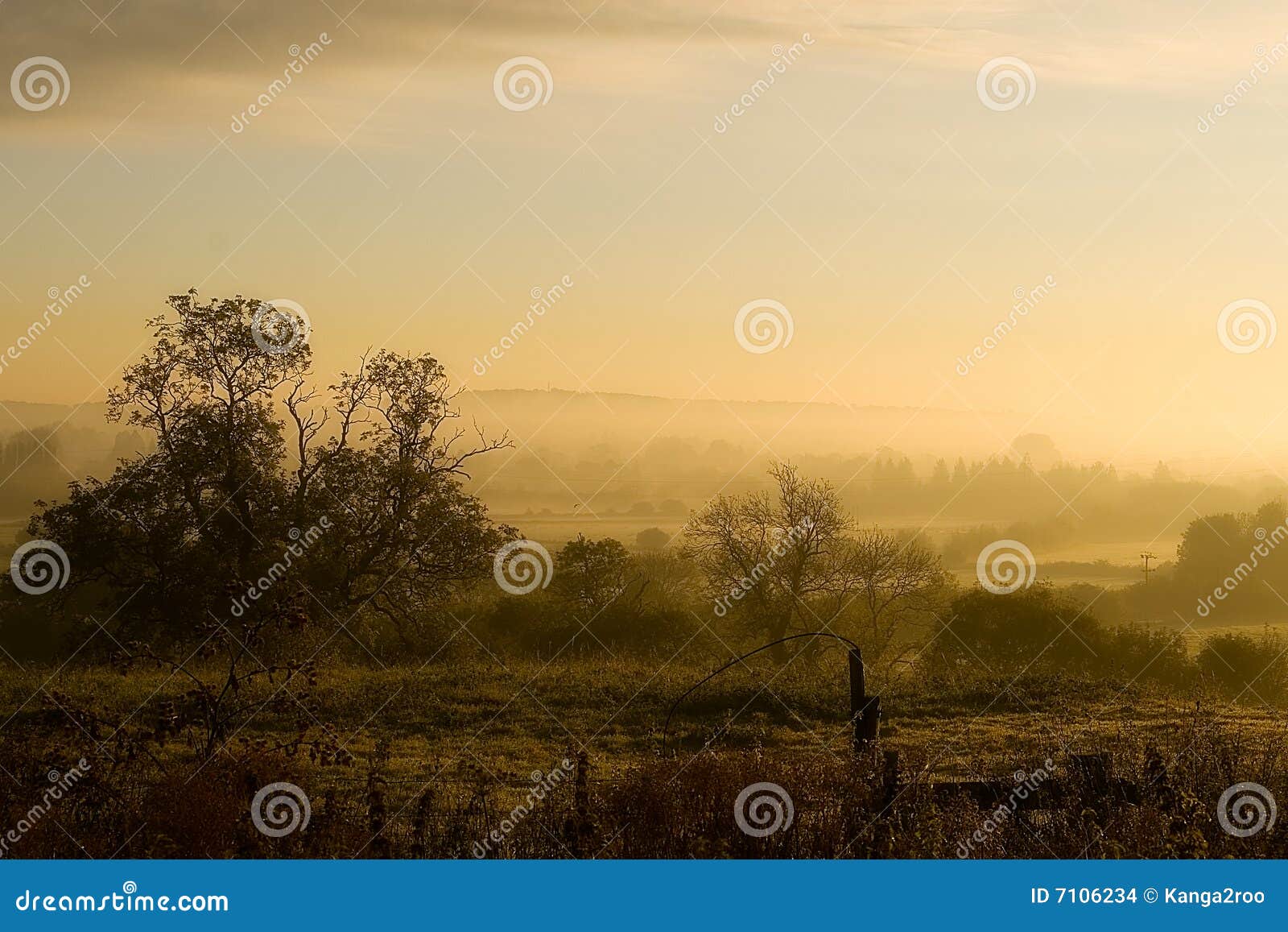 Misty morning landscape stock photo. Image of romantic - 7106234