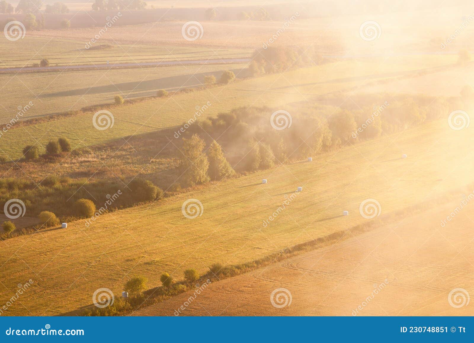 Misty morning landscape stock image. Image of scenic - 230748851