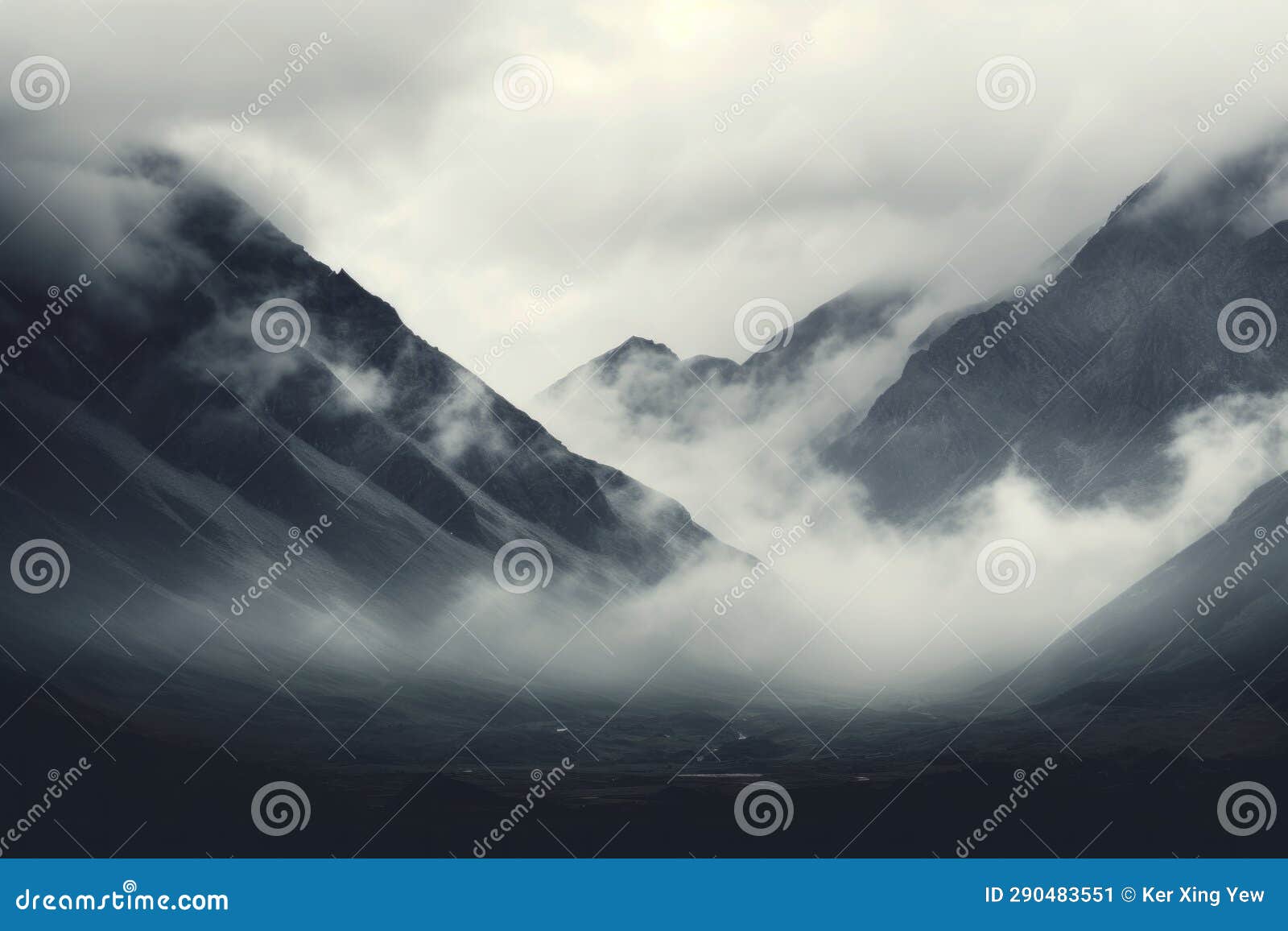 Misty Mountain Range stock illustration. Illustration of dark - 290483551