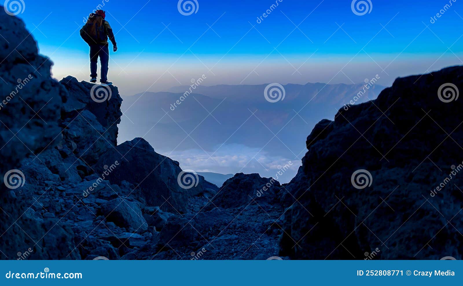 Misty and Mysterious Mount Damavand Summit Achievement Stock Image ...