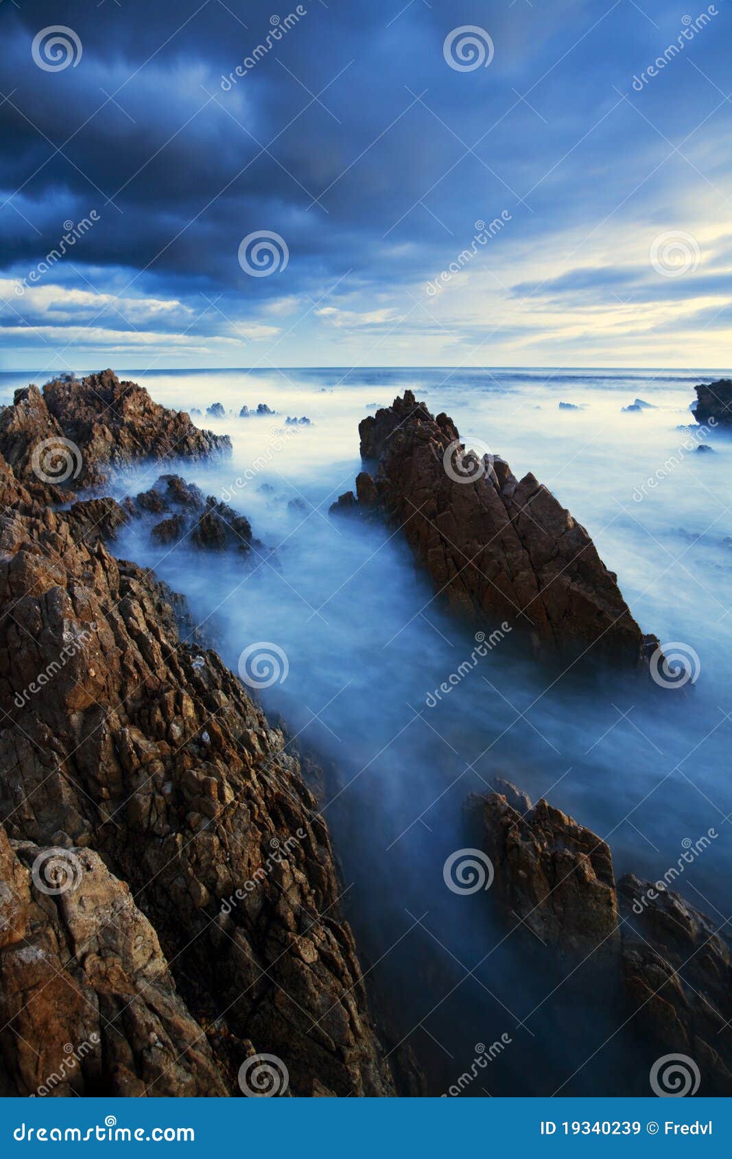 Misty Ocean stock image. Image of rocks, misty, long - 19340239