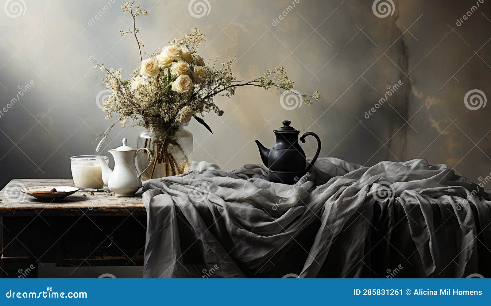 Misty Still Life in a Room. AI Generated Stock Illustration ...