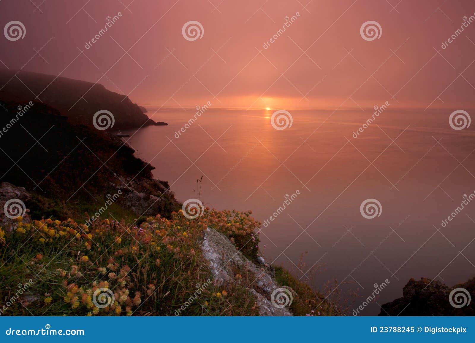 Misty sunset stock image. Image of pembrokeshire, cliffs - 23788245