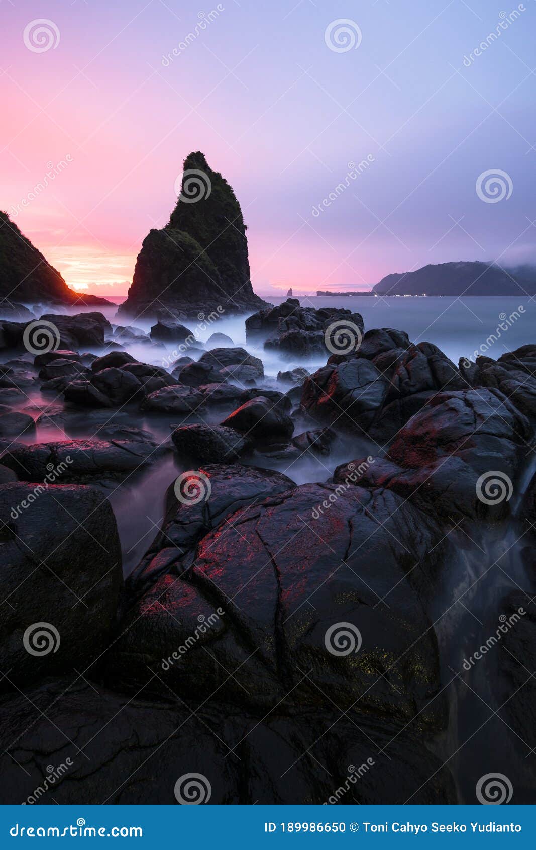Misty Sunset of Payangan Beach Jember East Java Indonesia Stock Photo ...