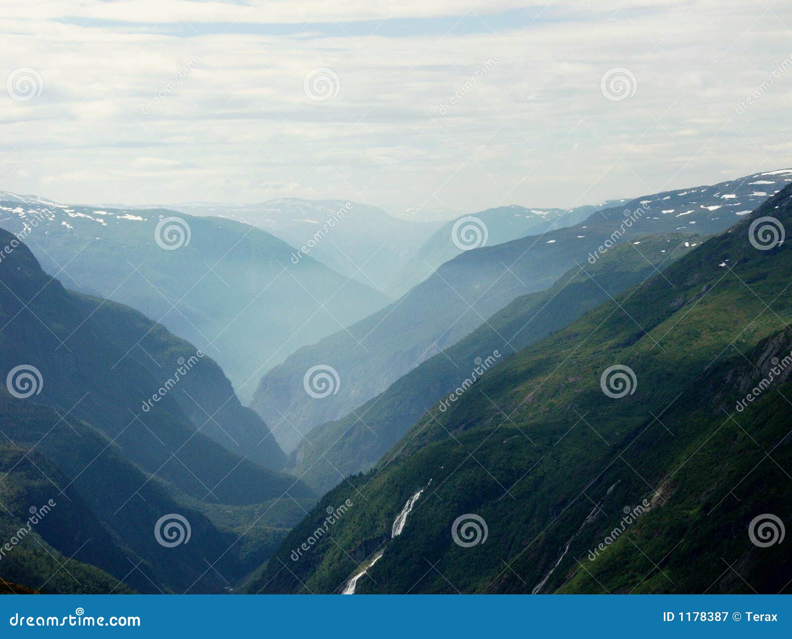 Misty valley stock image. Image of norwegian, mountains - 1178387