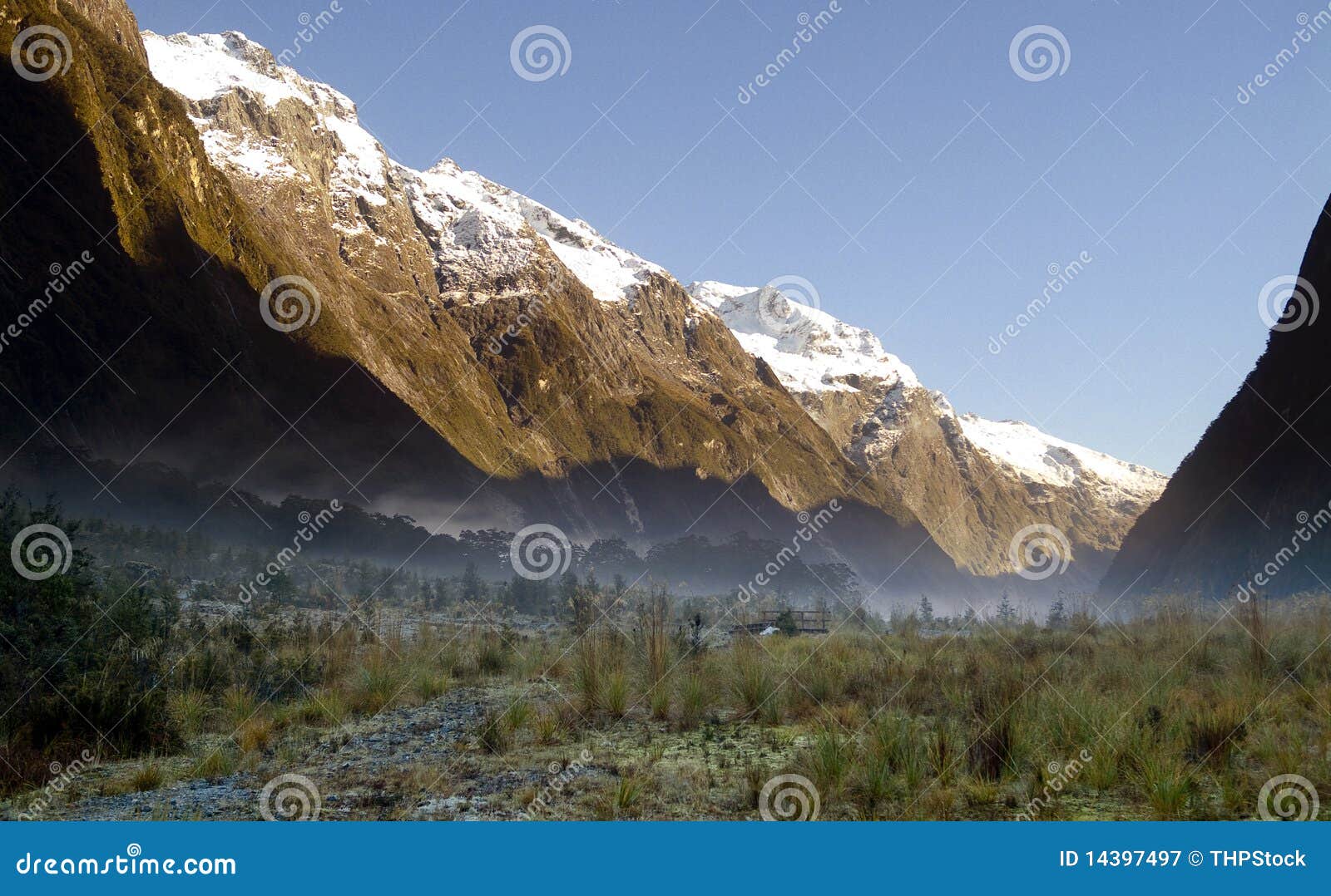 Misty Valley stock image. Image of zealand, high, scenic - 14397497