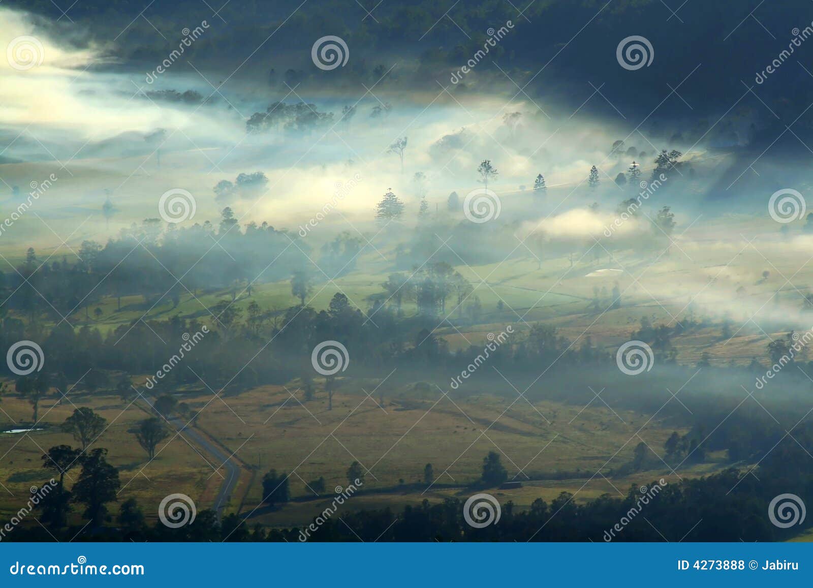 Misty Valley stock photo. Image of mist, serene, peaceful - 4273888