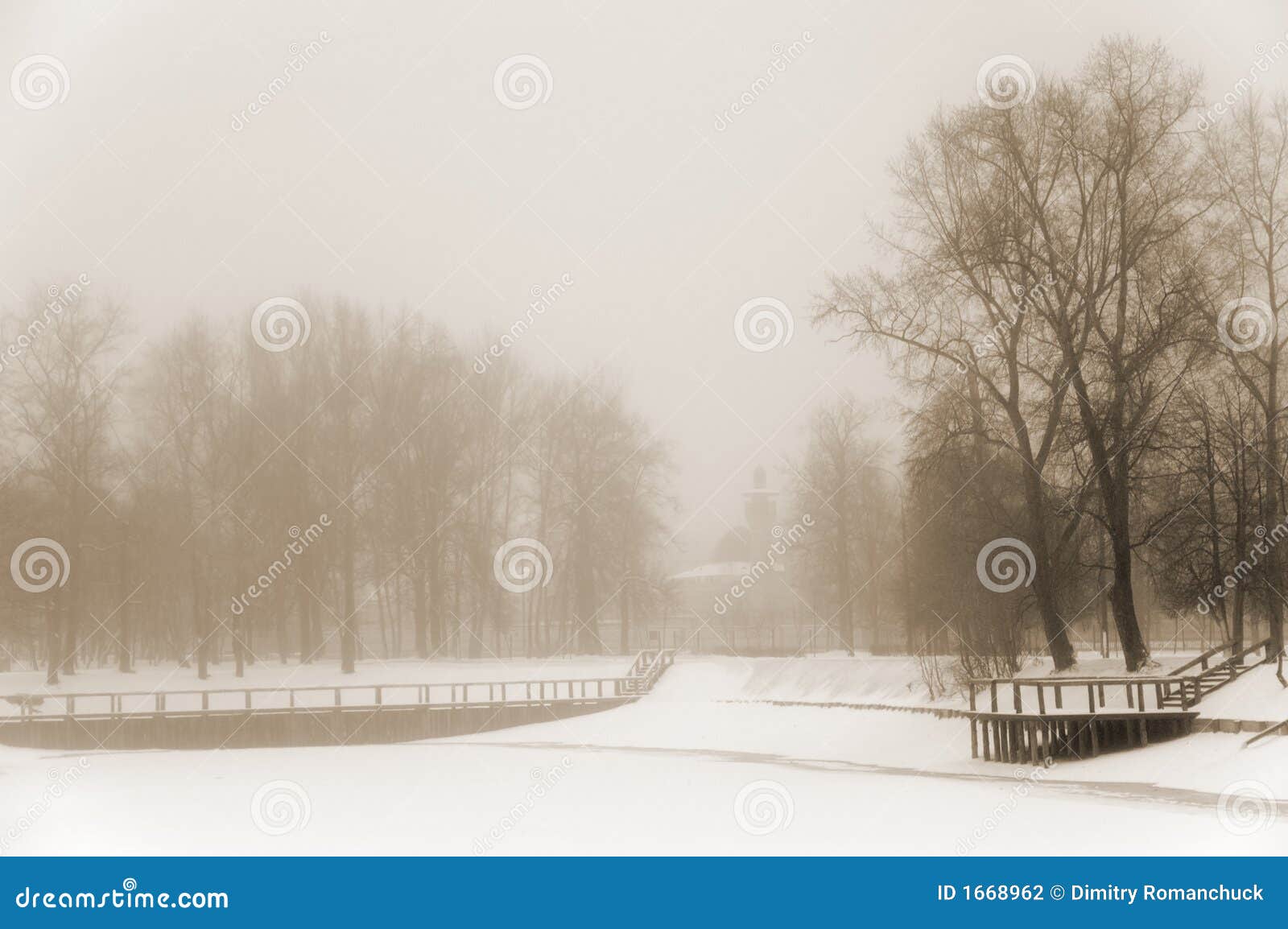 Misty winter landscape stock photo. Image of nature, climate - 1668962