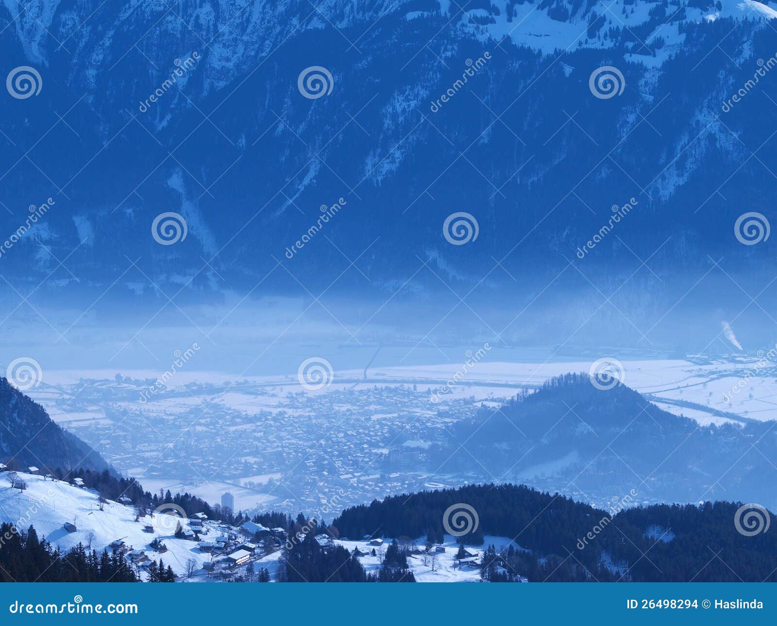 Misty Winter Landscape stock photo. Image of alps, switzerland - 26498294