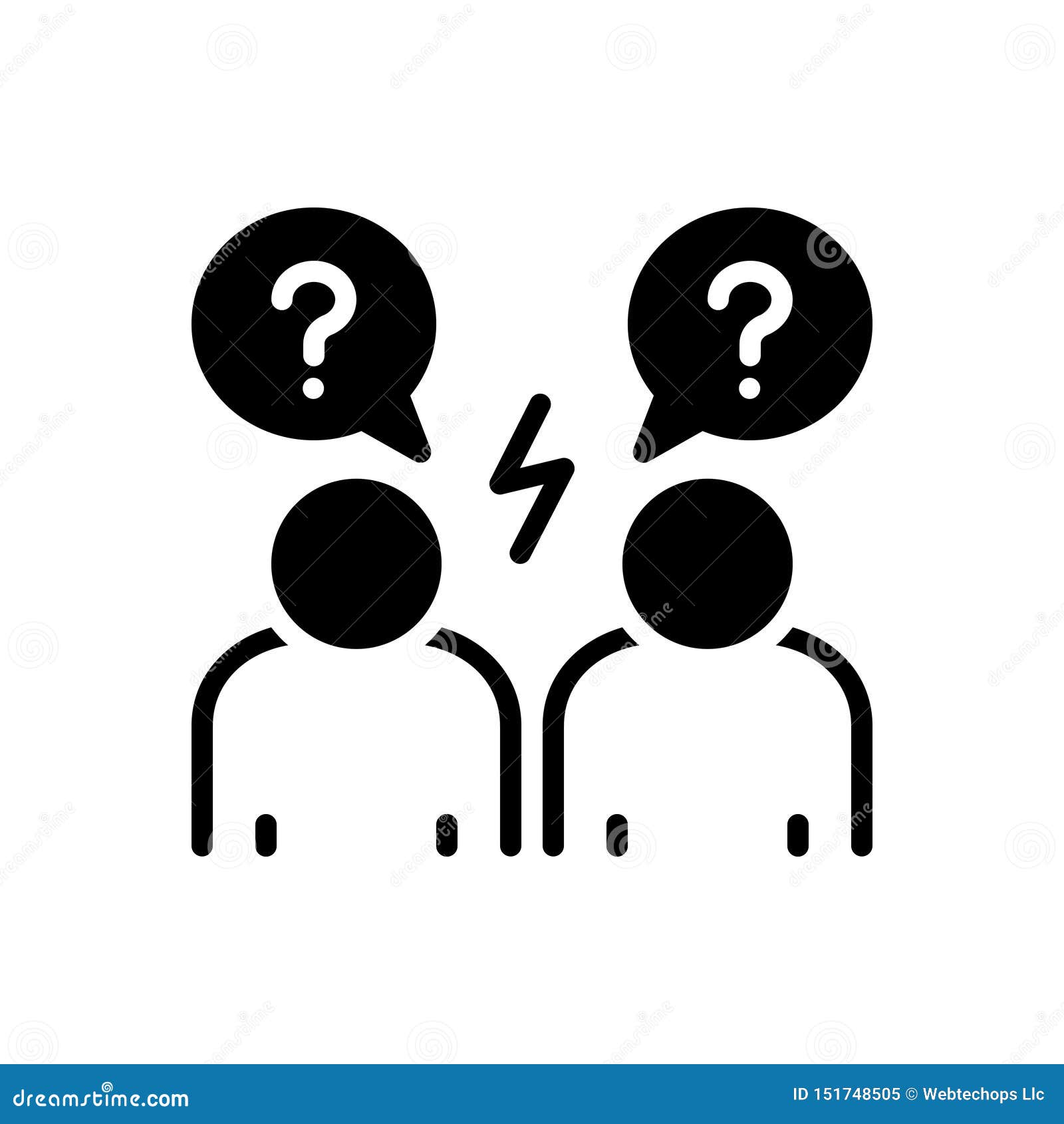 Black Solid Icon for Misunderstand, Confused and Mistake Stock Vector ...