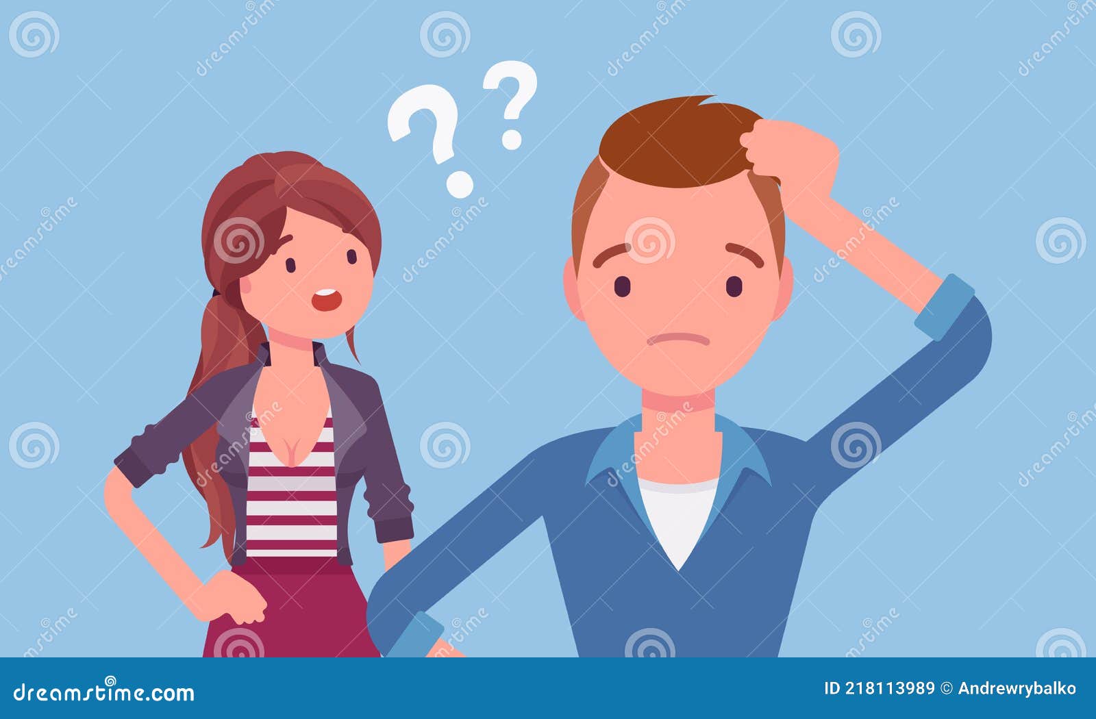 Misunderstanding, Communication Problem between Man and Woman Stock ...