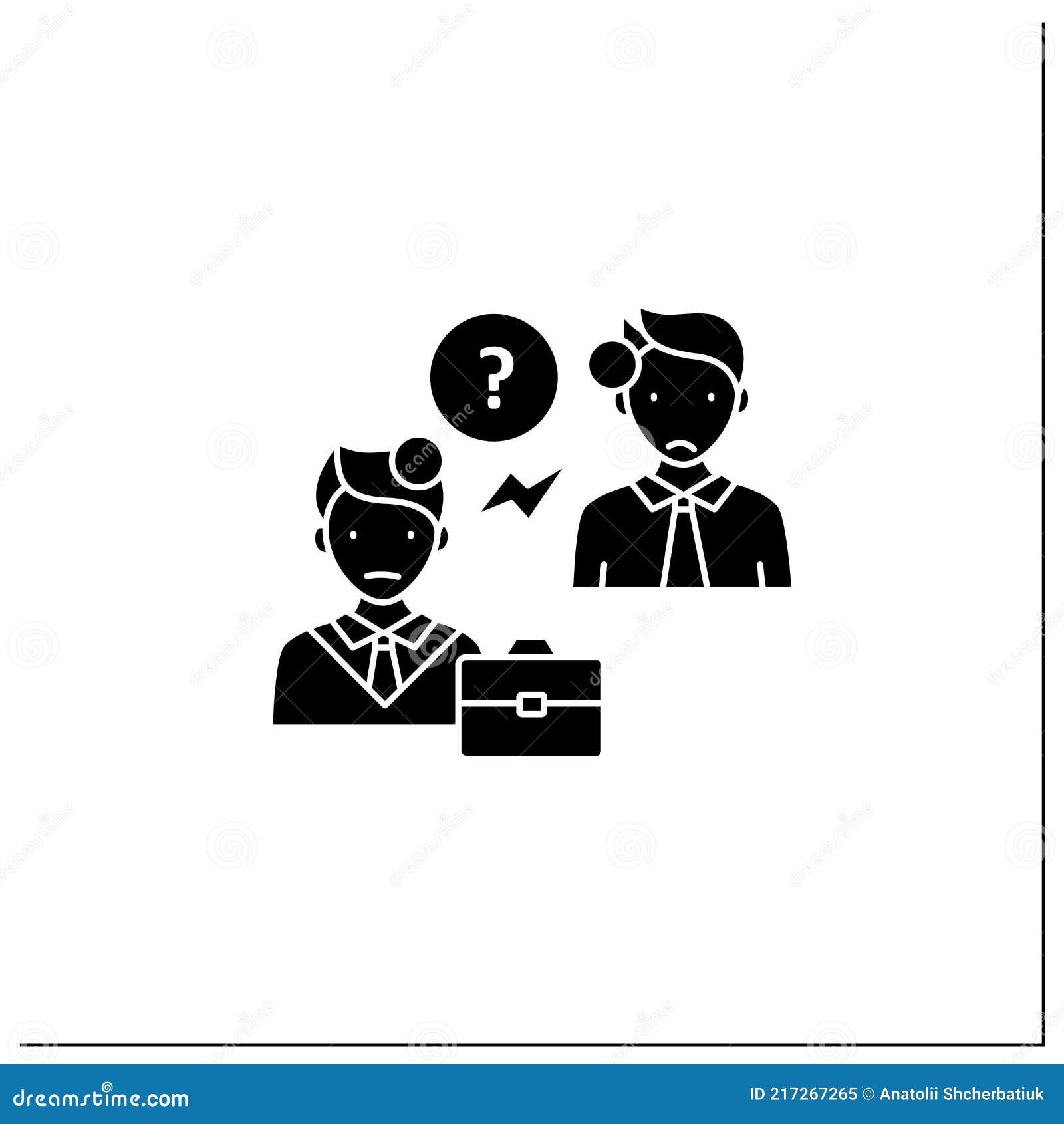 Misunderstanding Glyph Icon Stock Vector - Illustration of cooperation ...