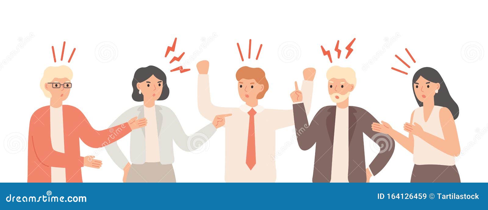 Misunderstandings in Team. Nervous Office Workers are Arguing, Teamwork ...