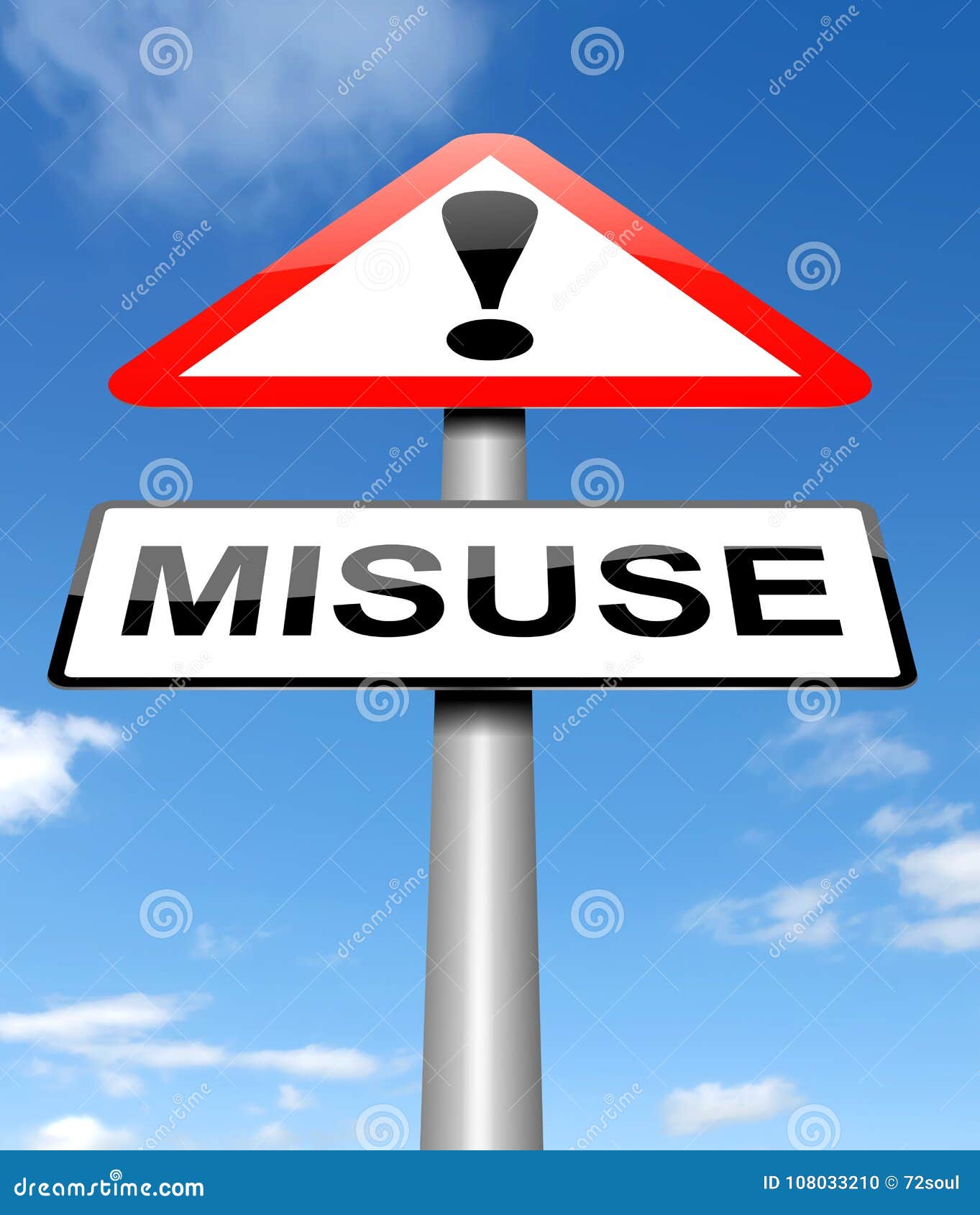 Misuse Warning Sign Concept. Stock Illustration - Illustration of ...