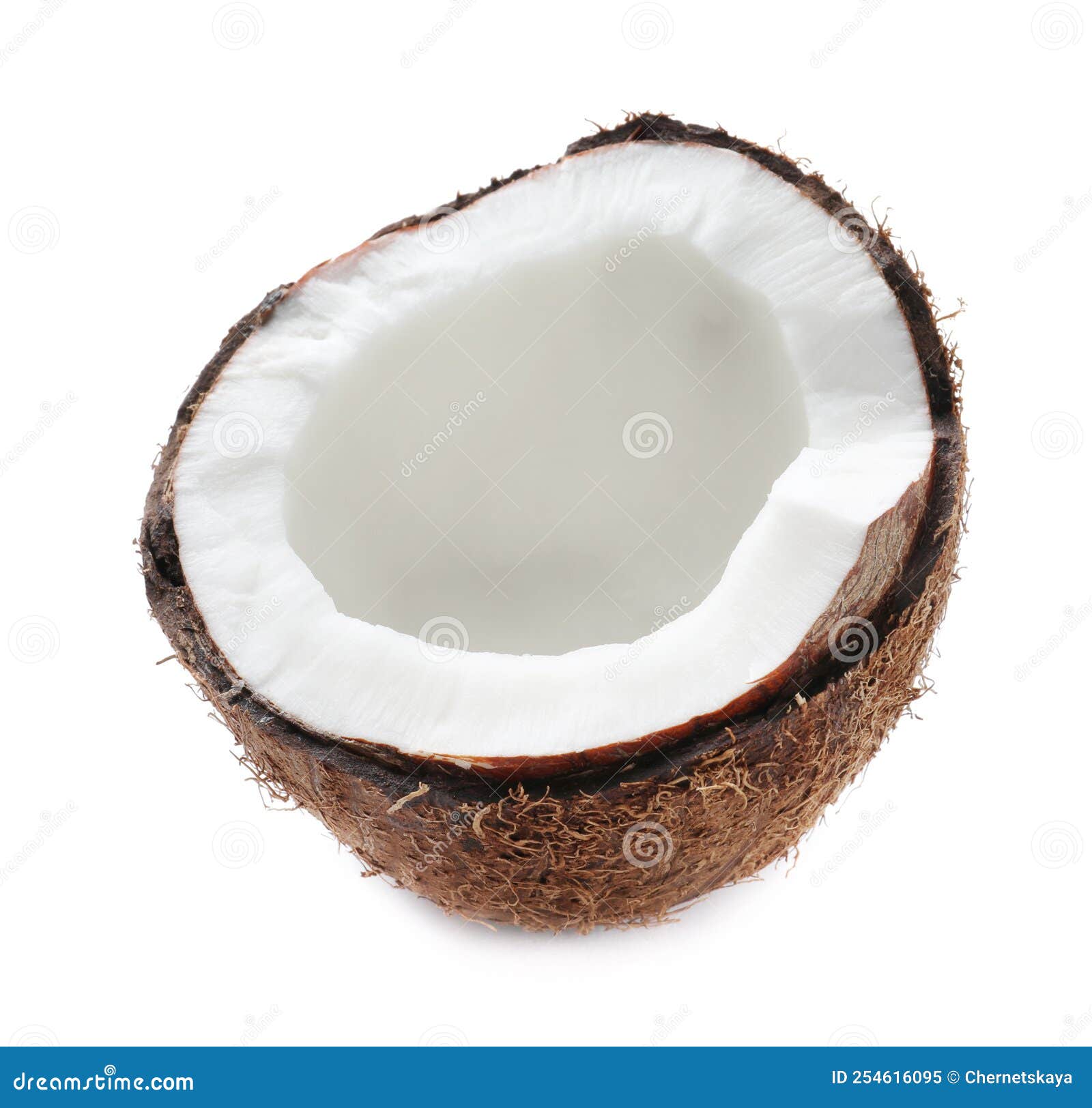 Mitad De Coco Maduro Aislado En Blanco Imagen de archivo - Imagen de ...