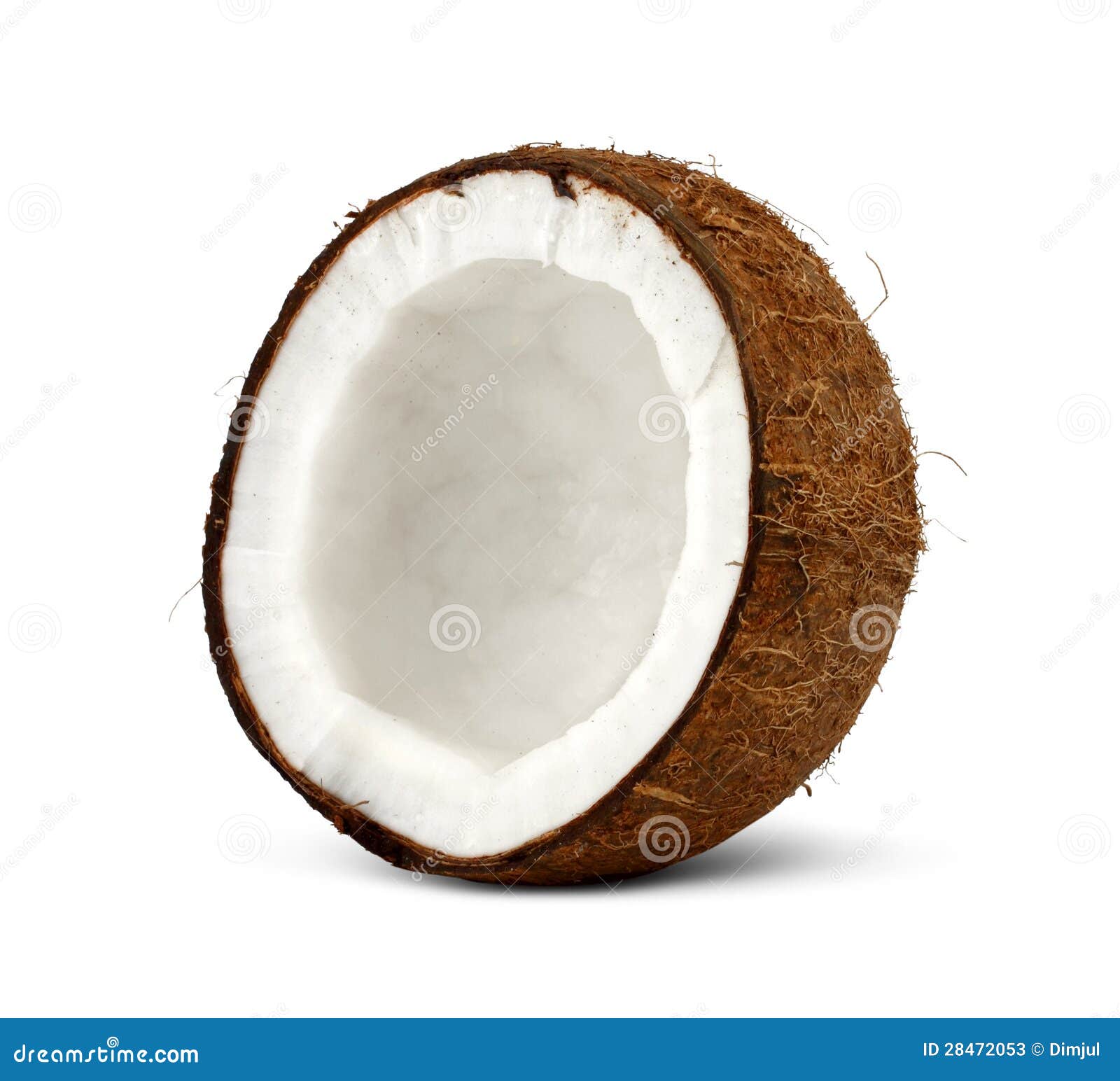 Mitad del coco en blanco imagen de archivo. Imagen de cubo - 28472053