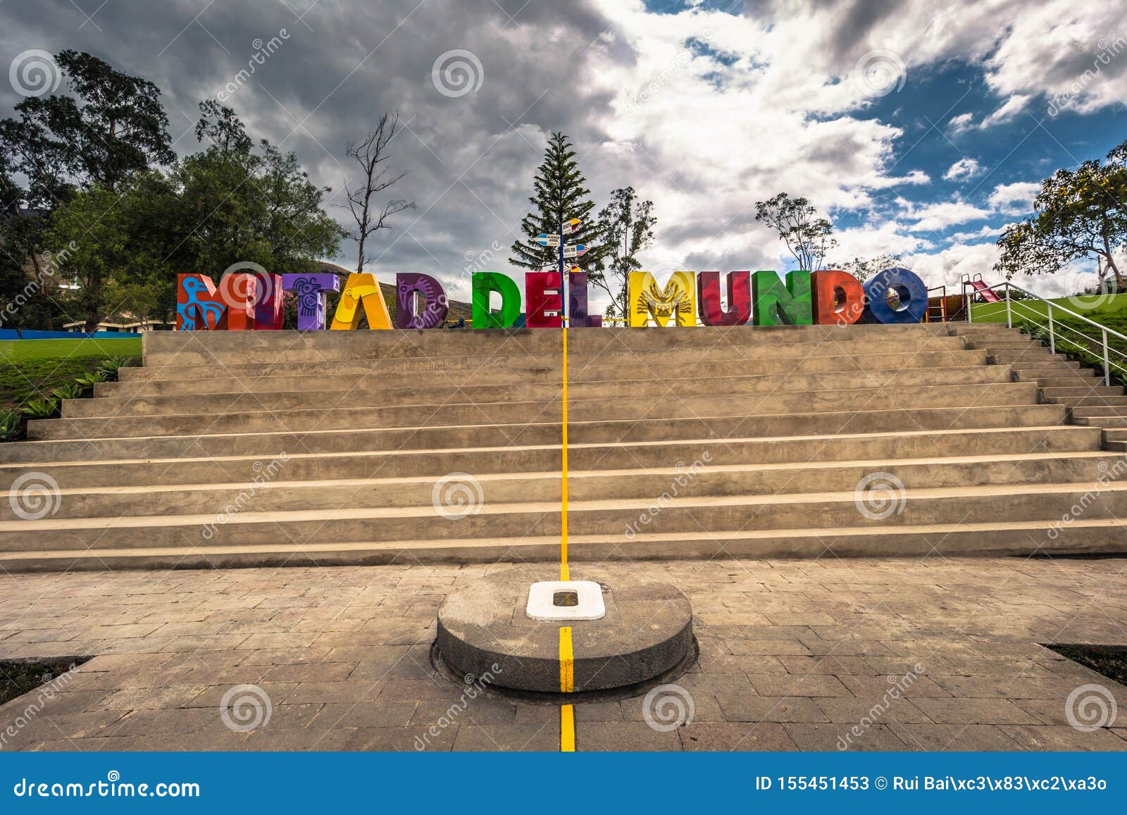 Mitad Del Mondo - August 21, 2018: Tourist In The Middle Of The World ...