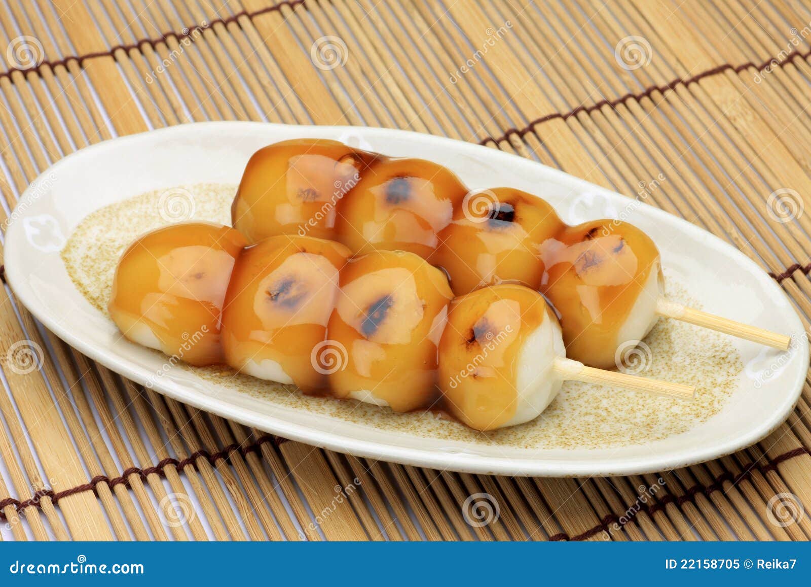 Mitarashi Dango, Japanese Rice Dumplings Stock Photography ...